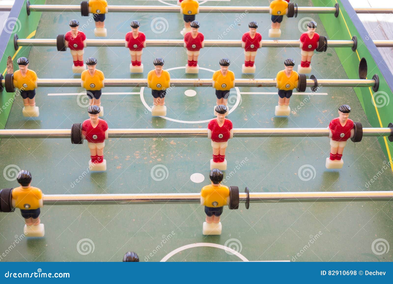 Table Football Game with Yellow and Red Players Stock Photo - Image of ...