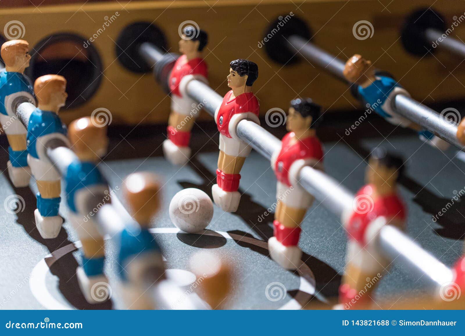 Table Football Kicker with Miniature Players Stock Photo - Image of ...
