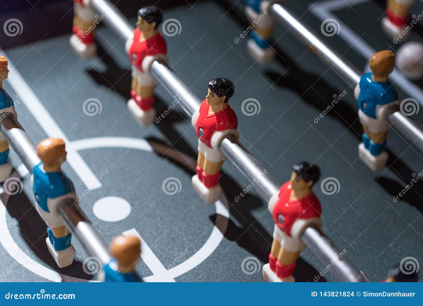 Table Football Kicker with Miniature Players Stock Photo - Image of ...