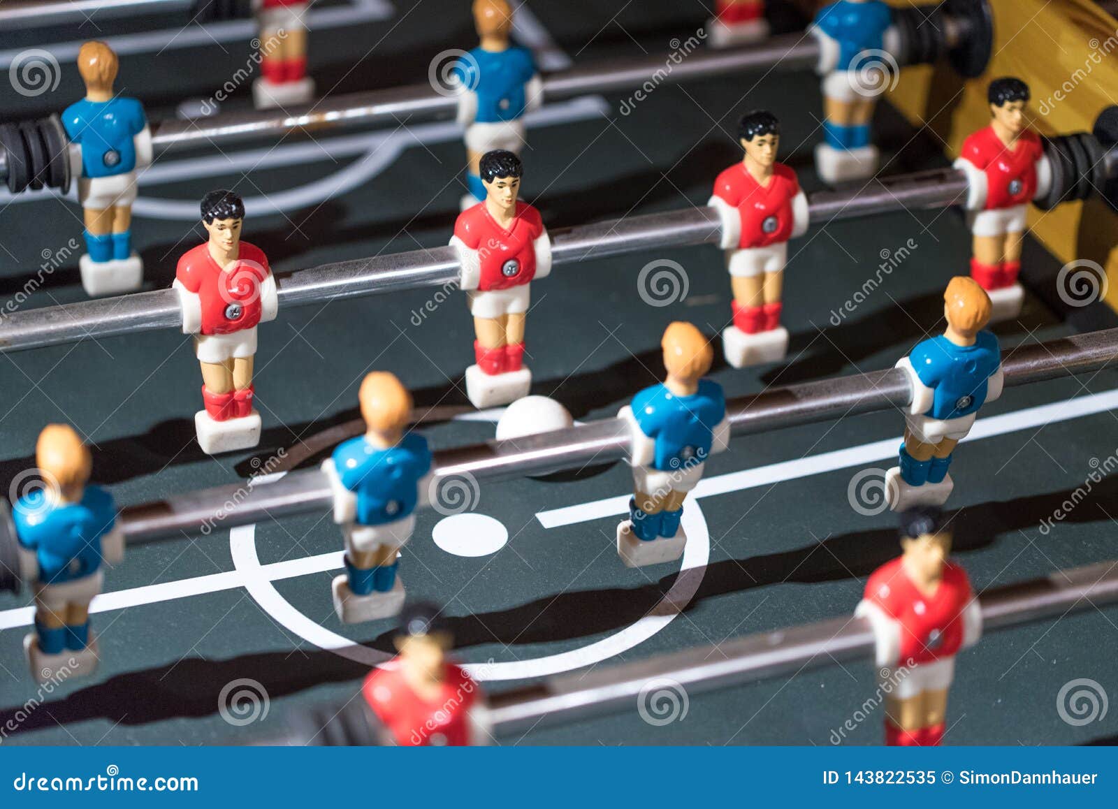 Table Football Kicker with Miniature Players Stock Image - Image of ...