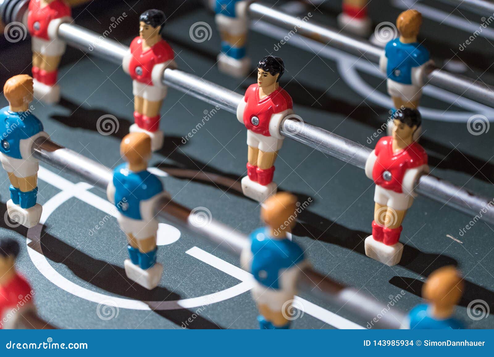 Table Football Kicker with Miniature Players Stock Photo - Image of ...