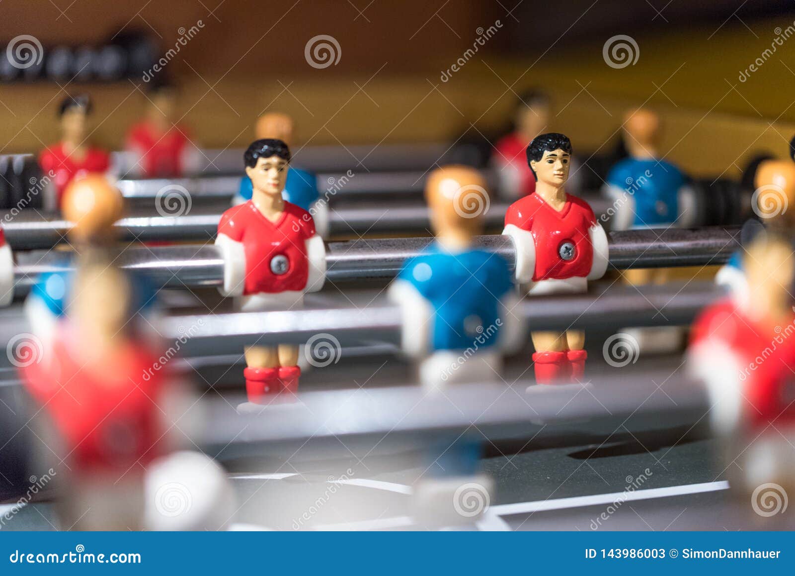 Table Football Kicker with Miniature Players Stock Image - Image of ...