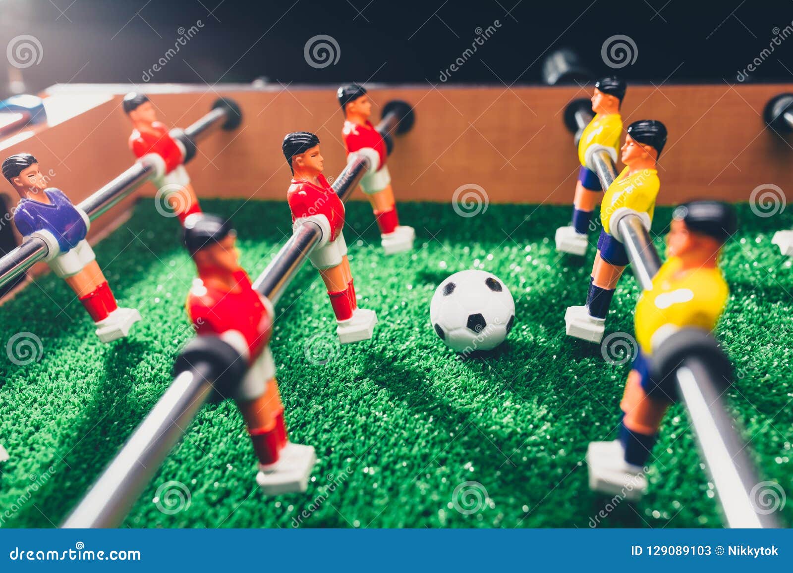 Table Football Soccer Kicker Game Players Stock Image - Image of green ...