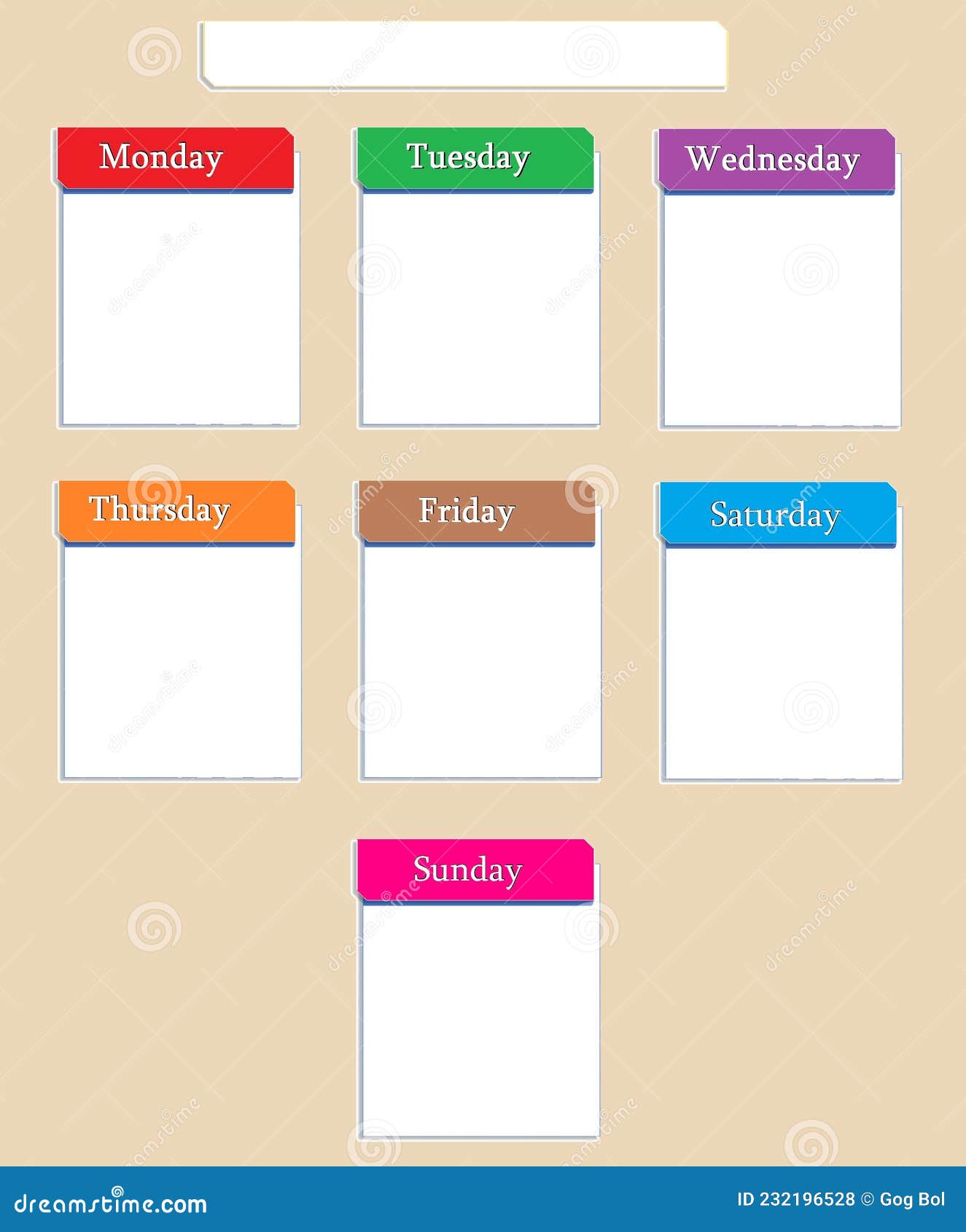 Table. the Form of the Week Ganris Stock Illustration - Illustration of ...