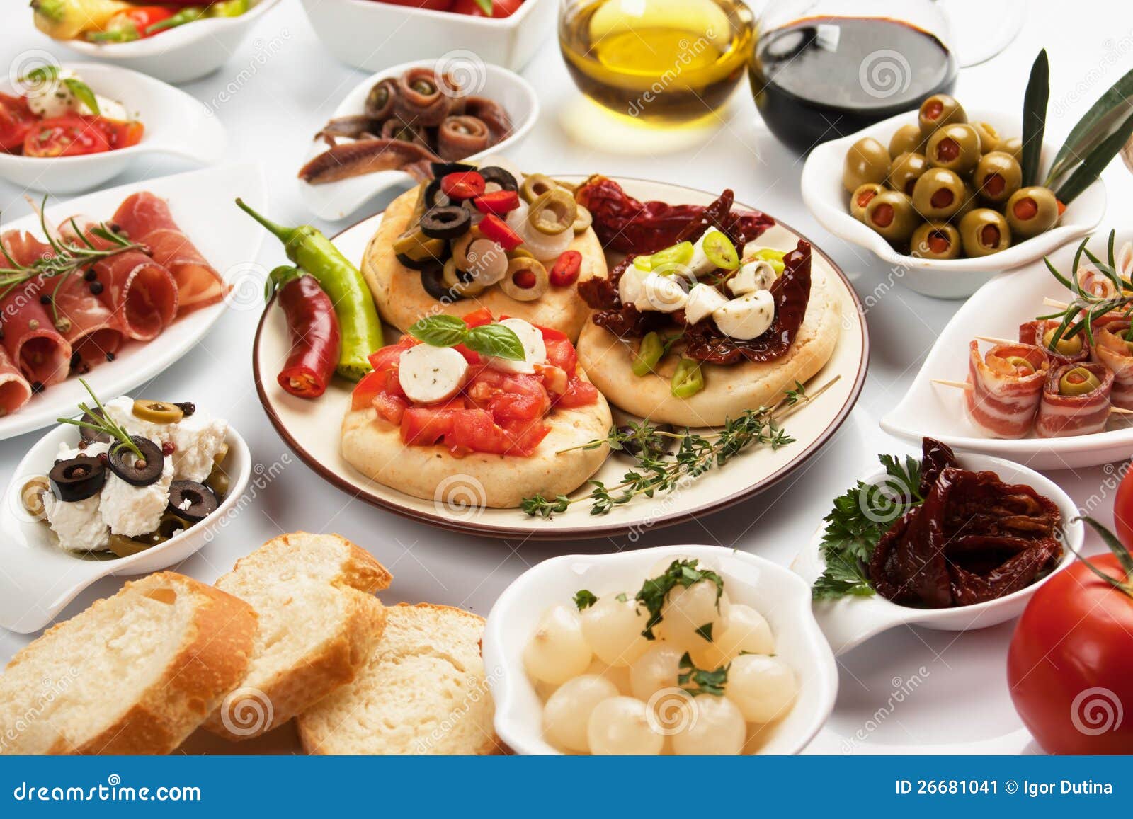 Table full of appetizers stock image. Image of bread - 26681041