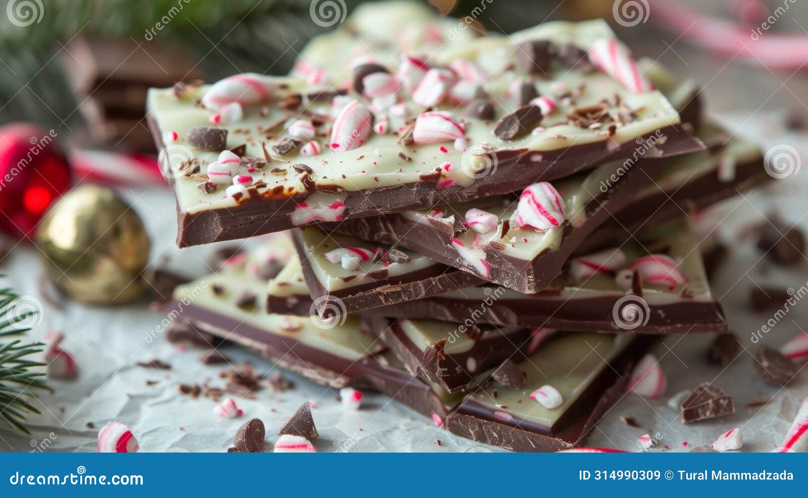 A Table Full of Assorted Chocolates and Candy Canes Stock Image - Image ...