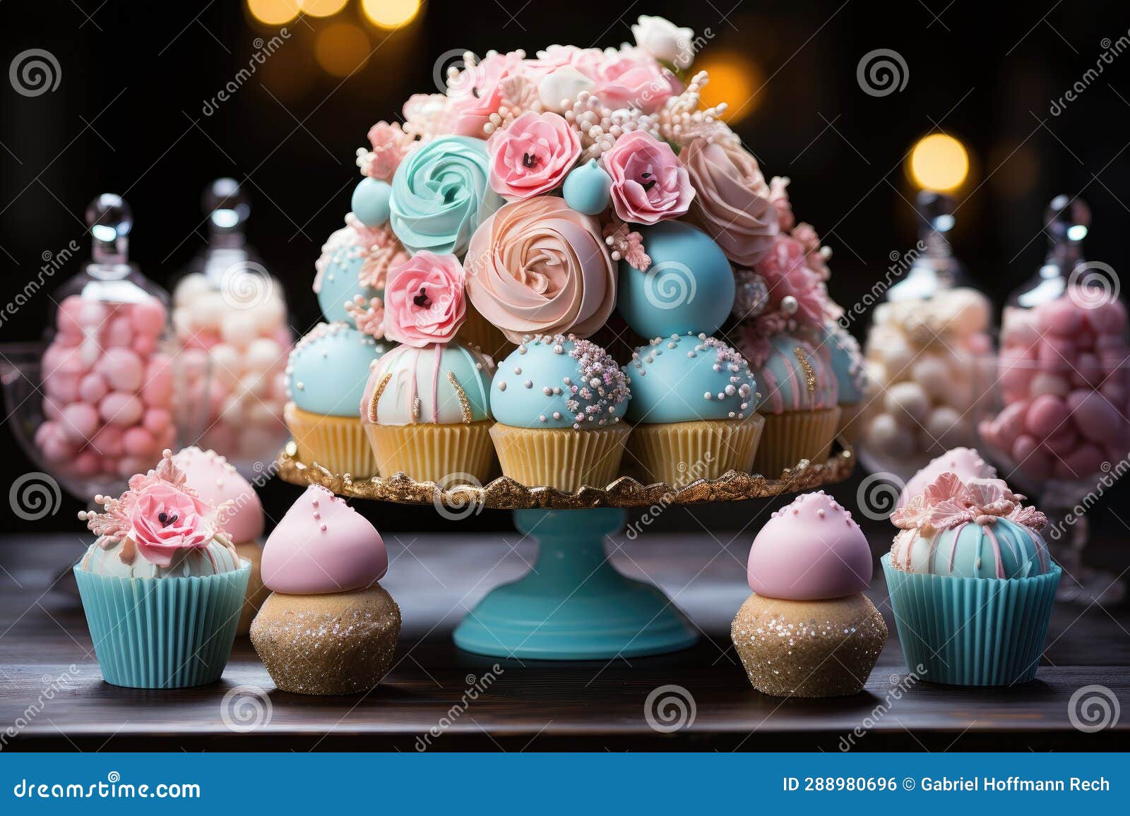 Table Full of Colorful and Tempting Sweets., Generative IA Stock ...