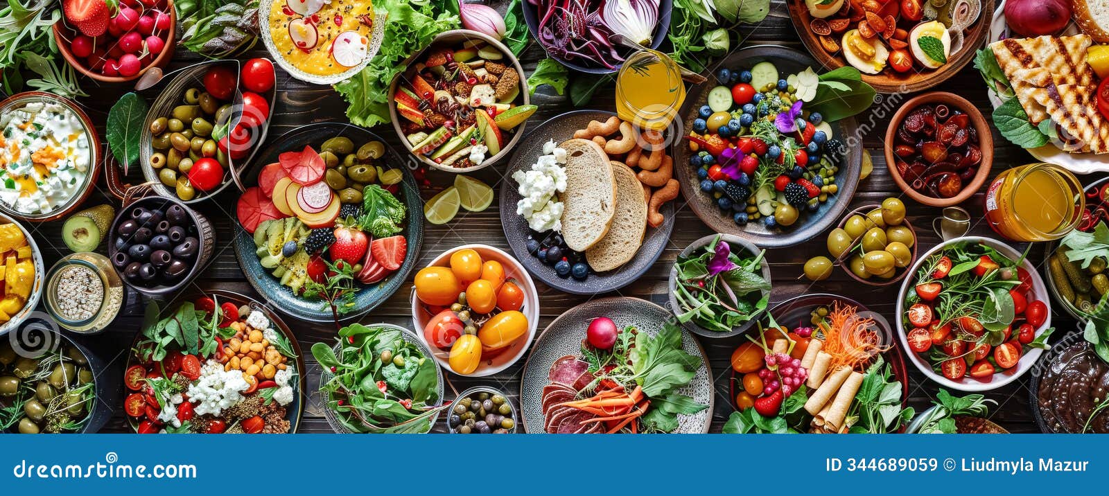 Table Full of Food with Many Different Types of Food, Including ...