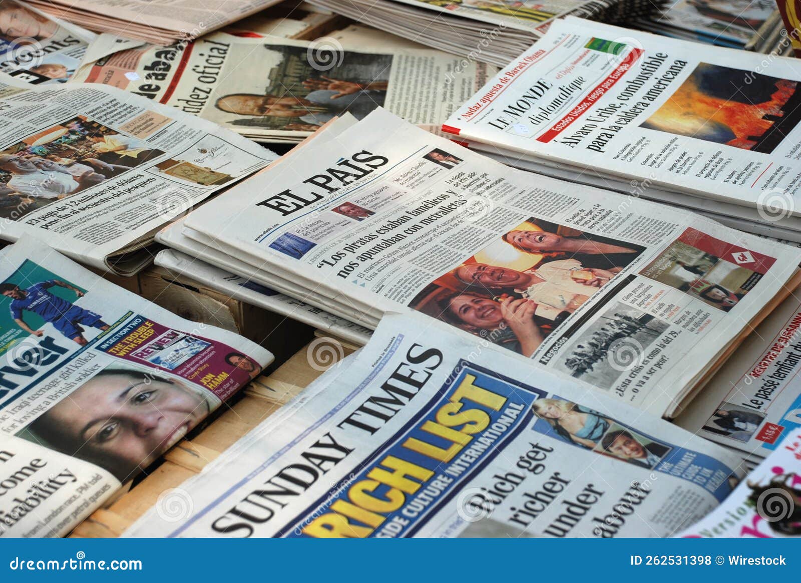 Table Full of International Newspapers Editorial Stock Photo - Image of ...