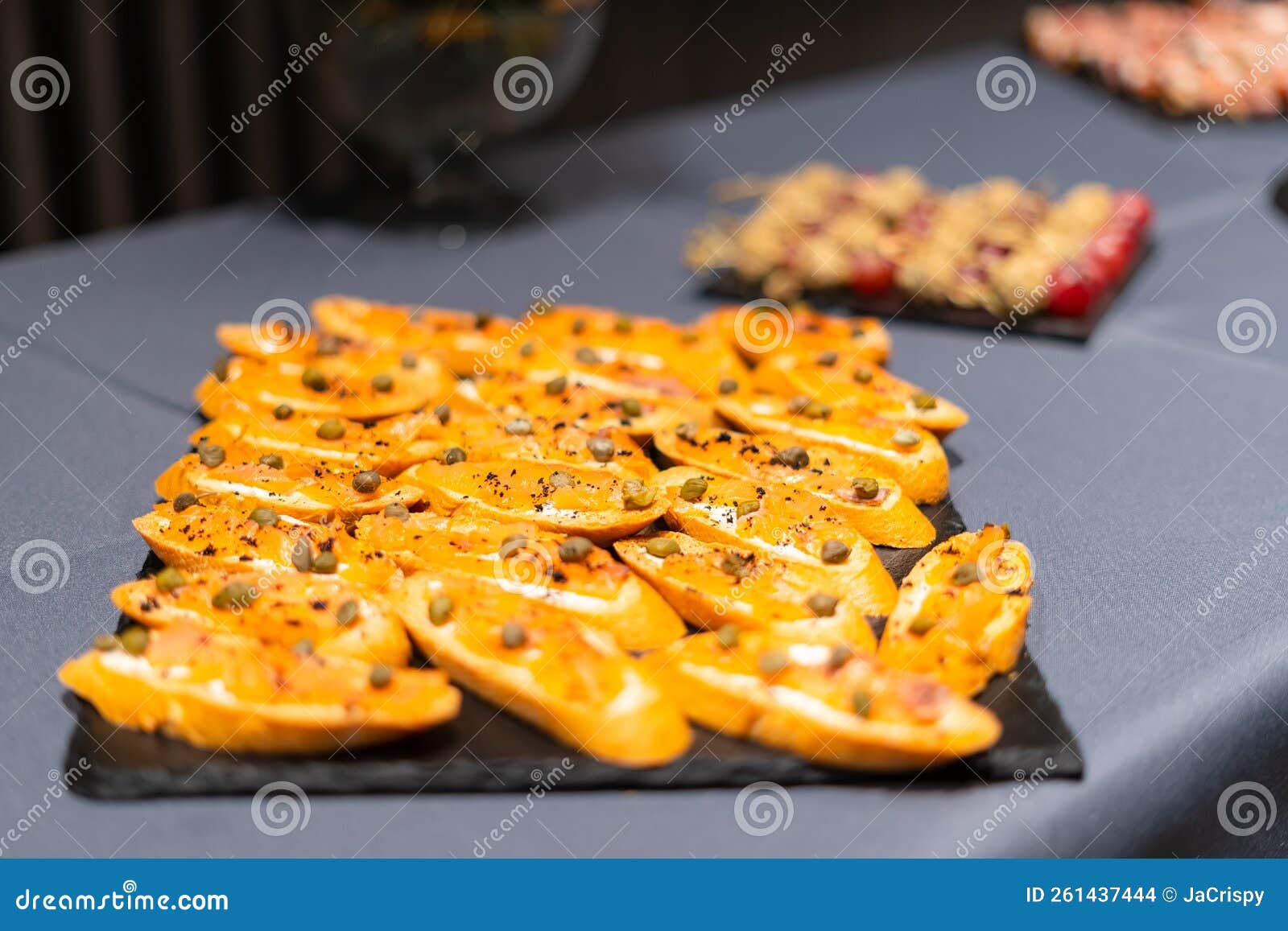 Table Full of Snacks. Tasty Appetizers Served for People Stock Photo ...