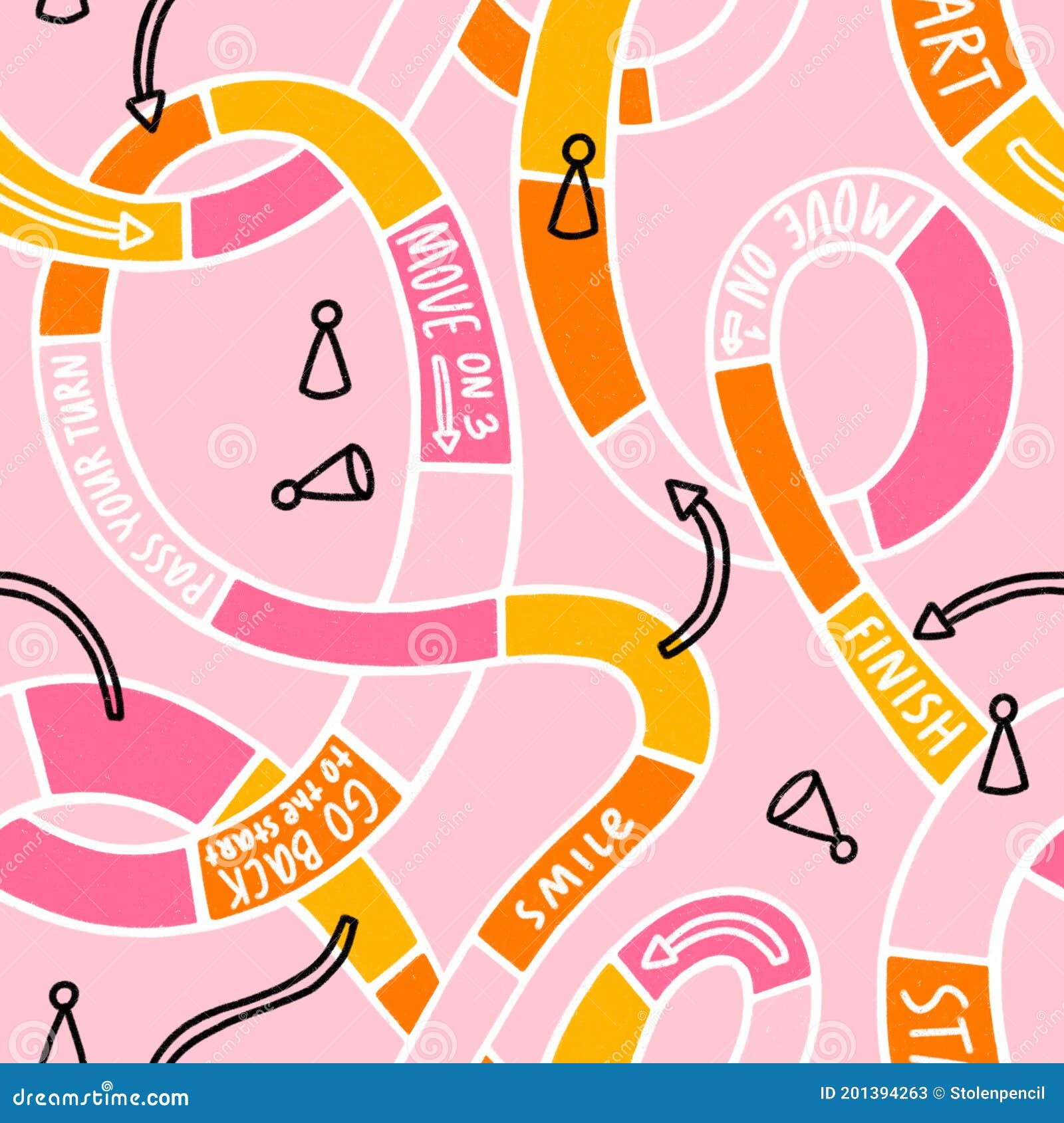 Table Games Night, Abstract Game Board, Cartoon Seamless Pattern ...