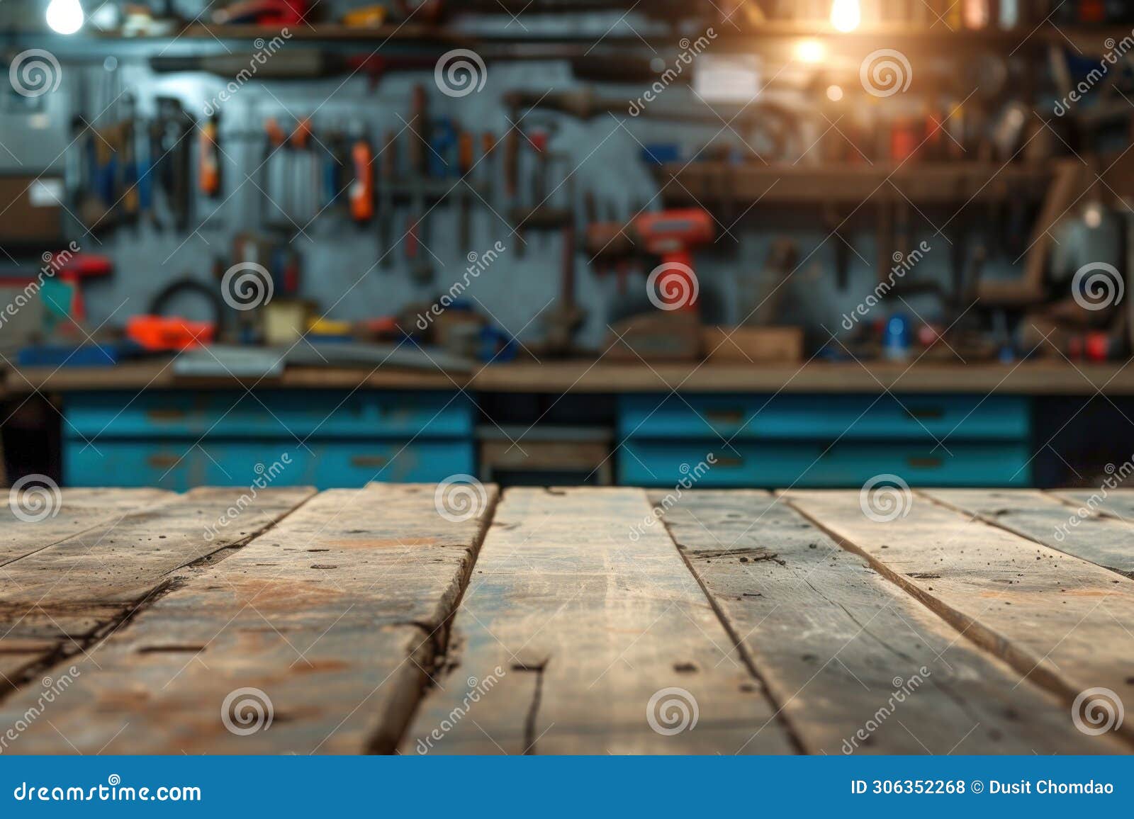 The Table with Garage Tool Background. Generative AI Stock Photo ...