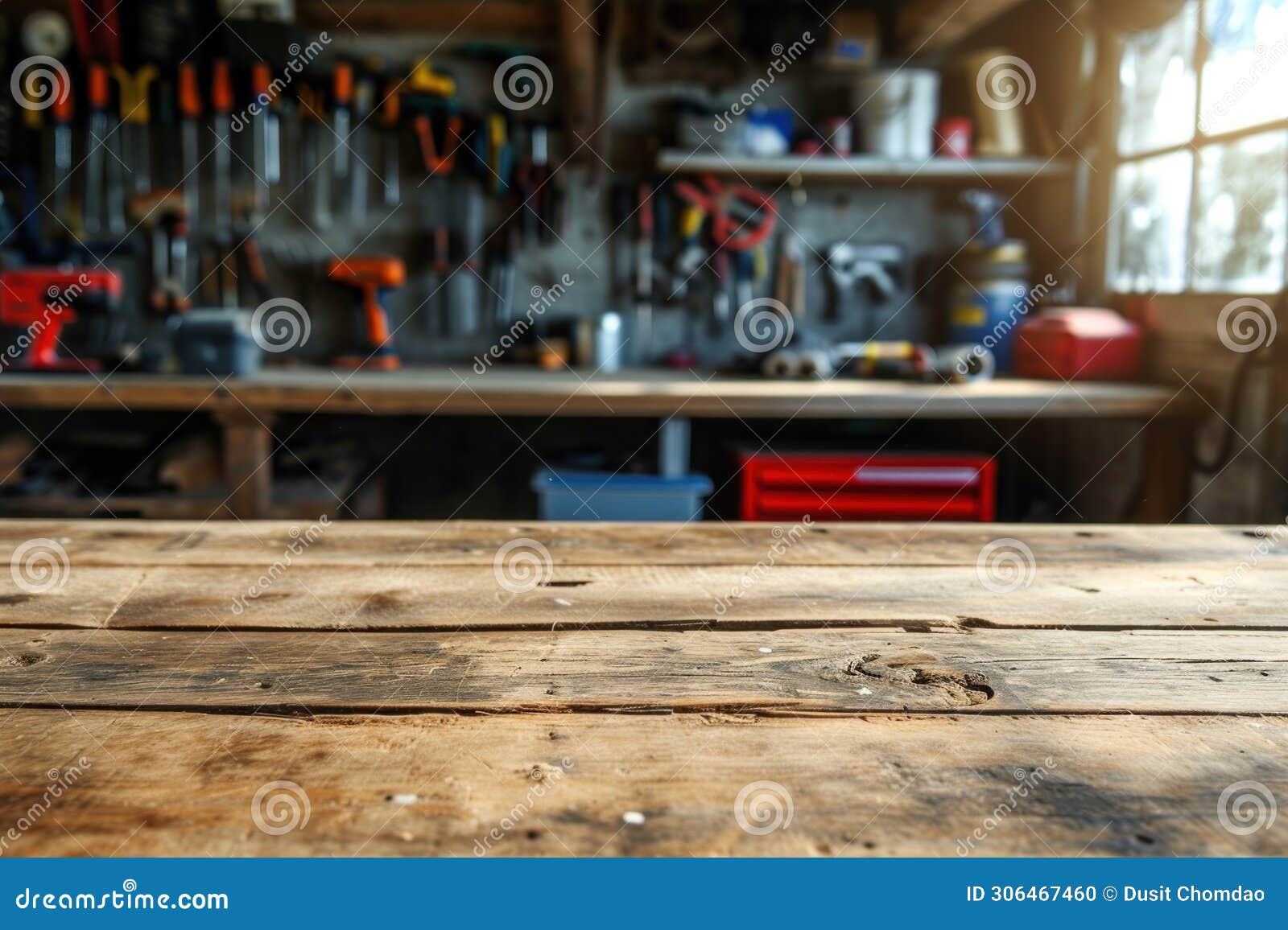 The Table with Garage Tool Background. Generative AI Stock Photo ...