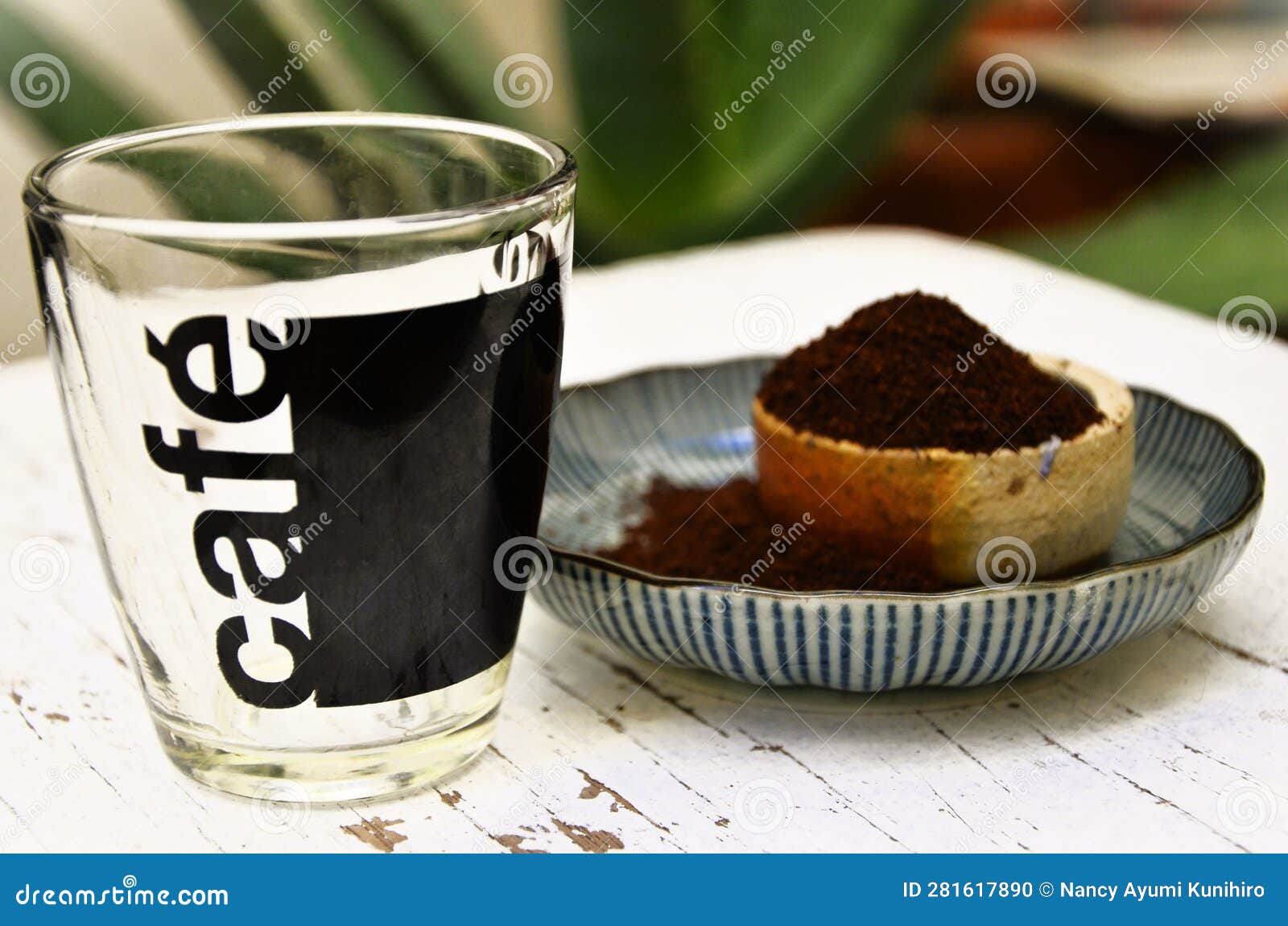 On the Table a Glass Cup Written: Coffee Stock Photo - Image of ...