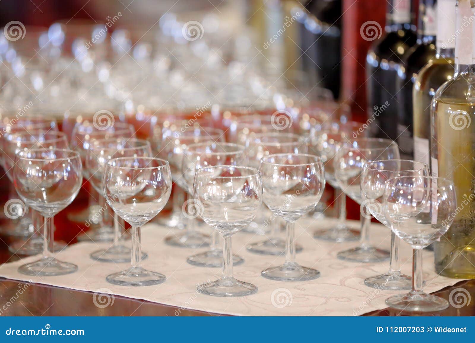 Table Glass Set for Event Party or Wedding Reception Stock Image ...