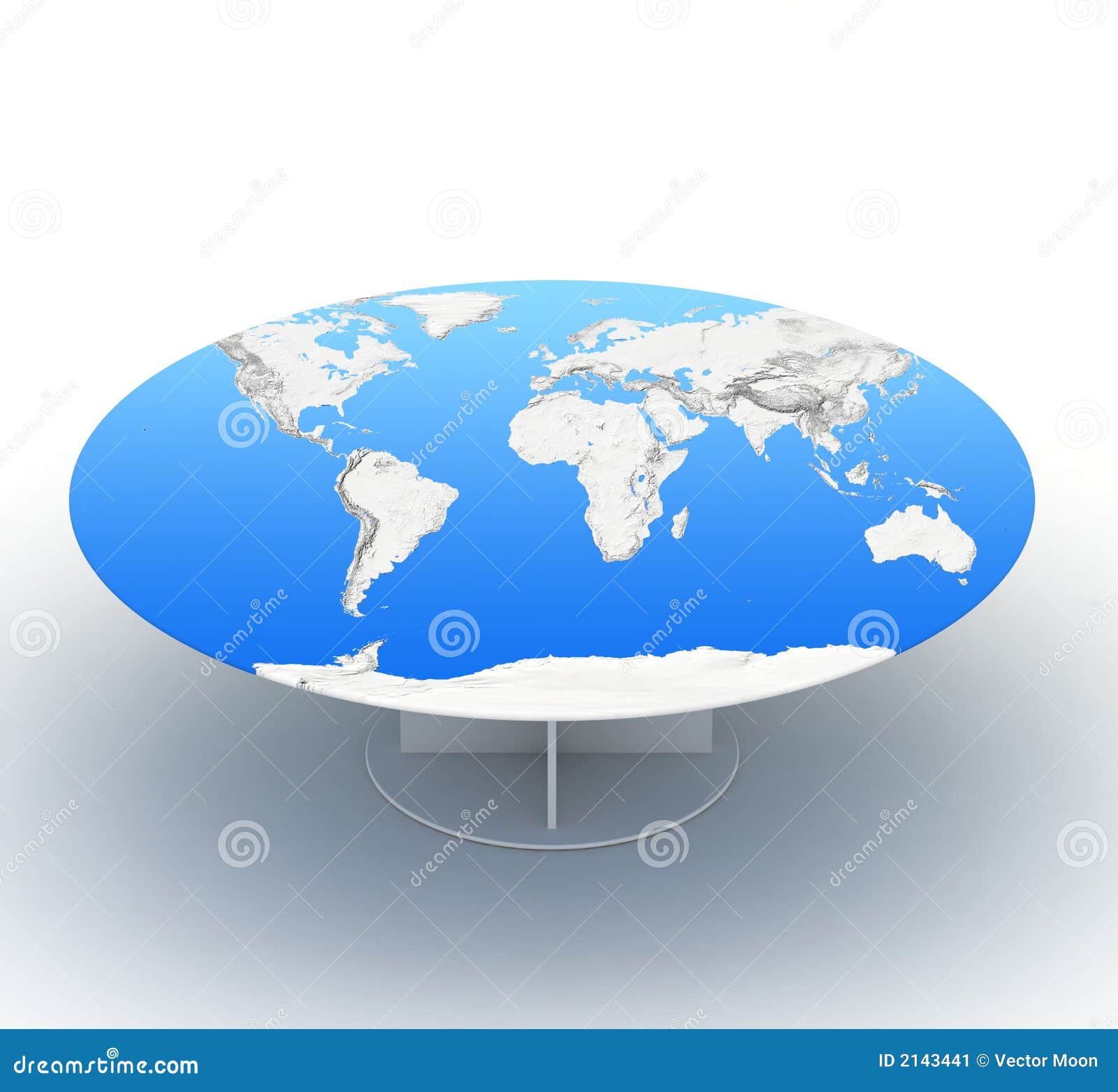 Table with Global Map Cloth Stock Illustration - Illustration of ...