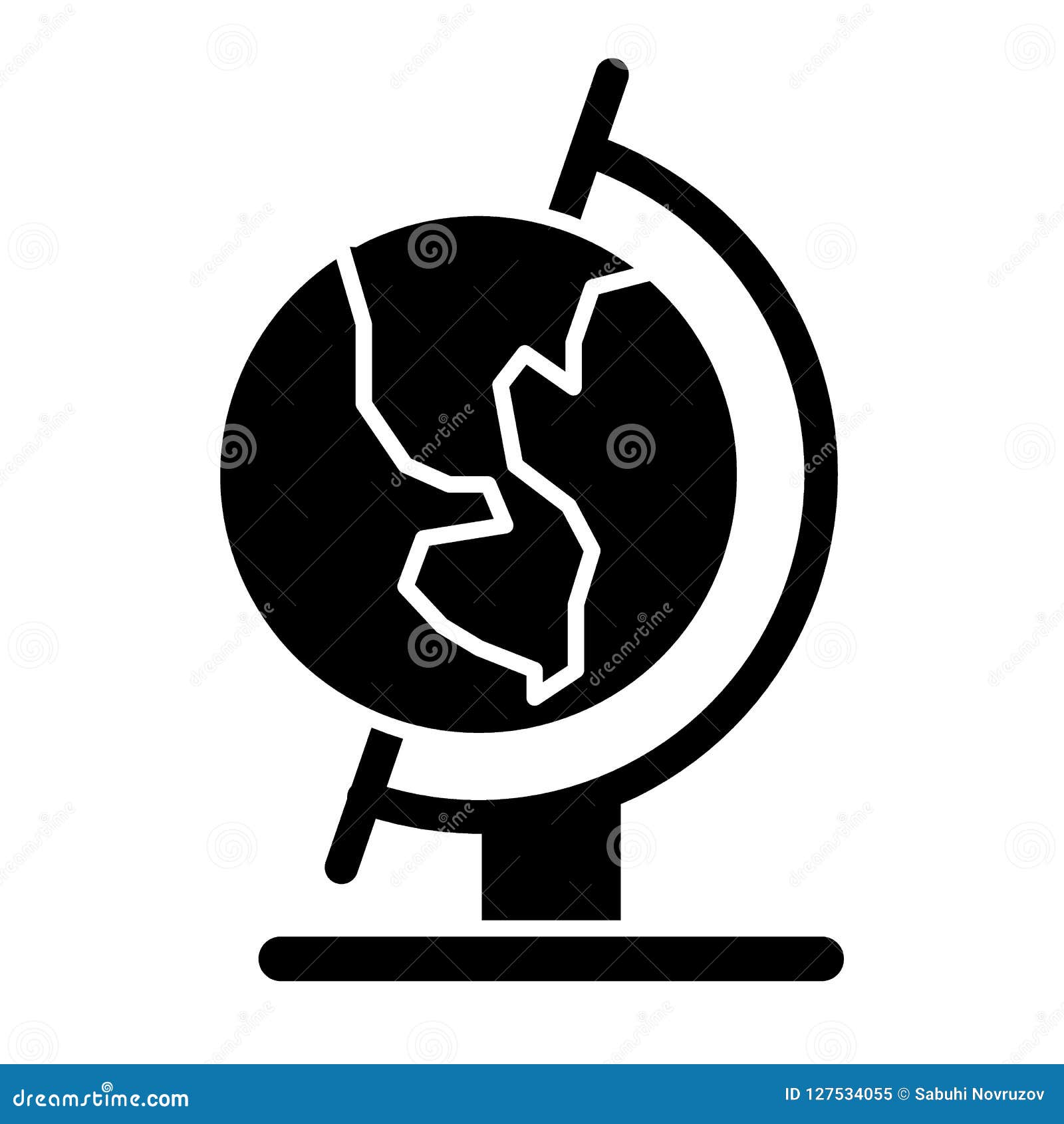 Table Globe Solid Icon. Desk Globe Vector Illustration Isolated on ...