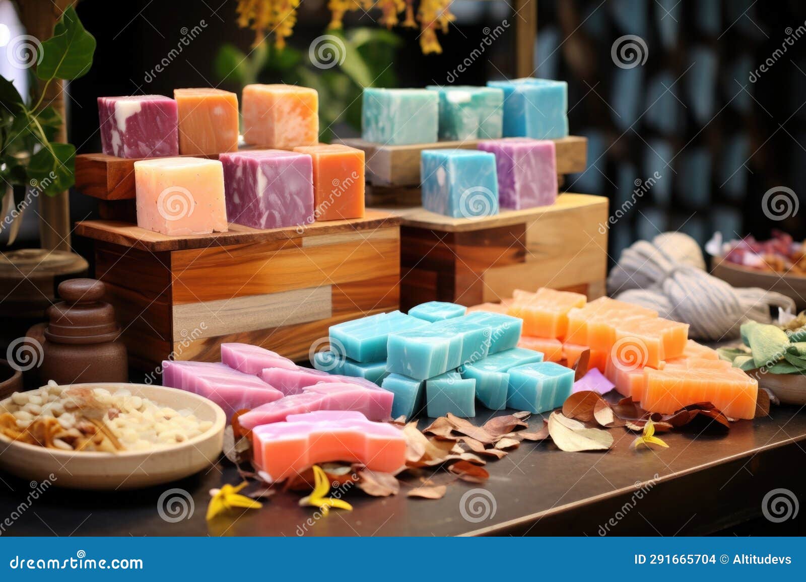 A Table with Handcrafted Soap Bars Stock Photo - Image of decor ...