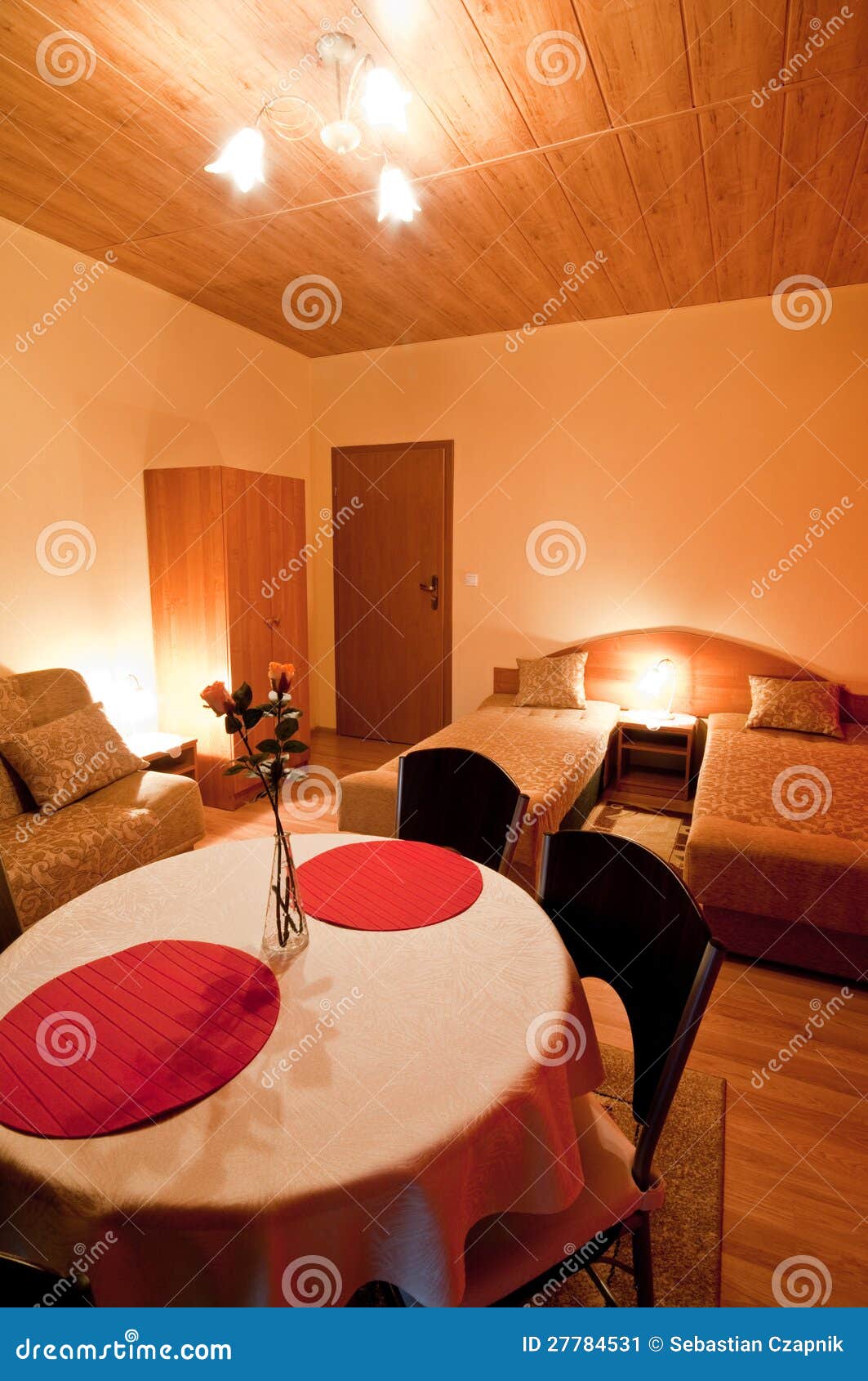 Table in hotel bedroom stock image. Image of bedroom - 27784531