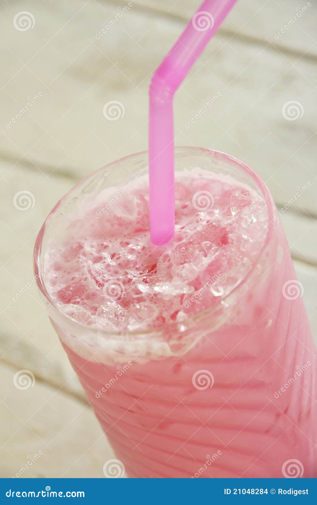 Table Ice Cold Milk Pink Glass Stock Photo - Image of simple, closeup ...