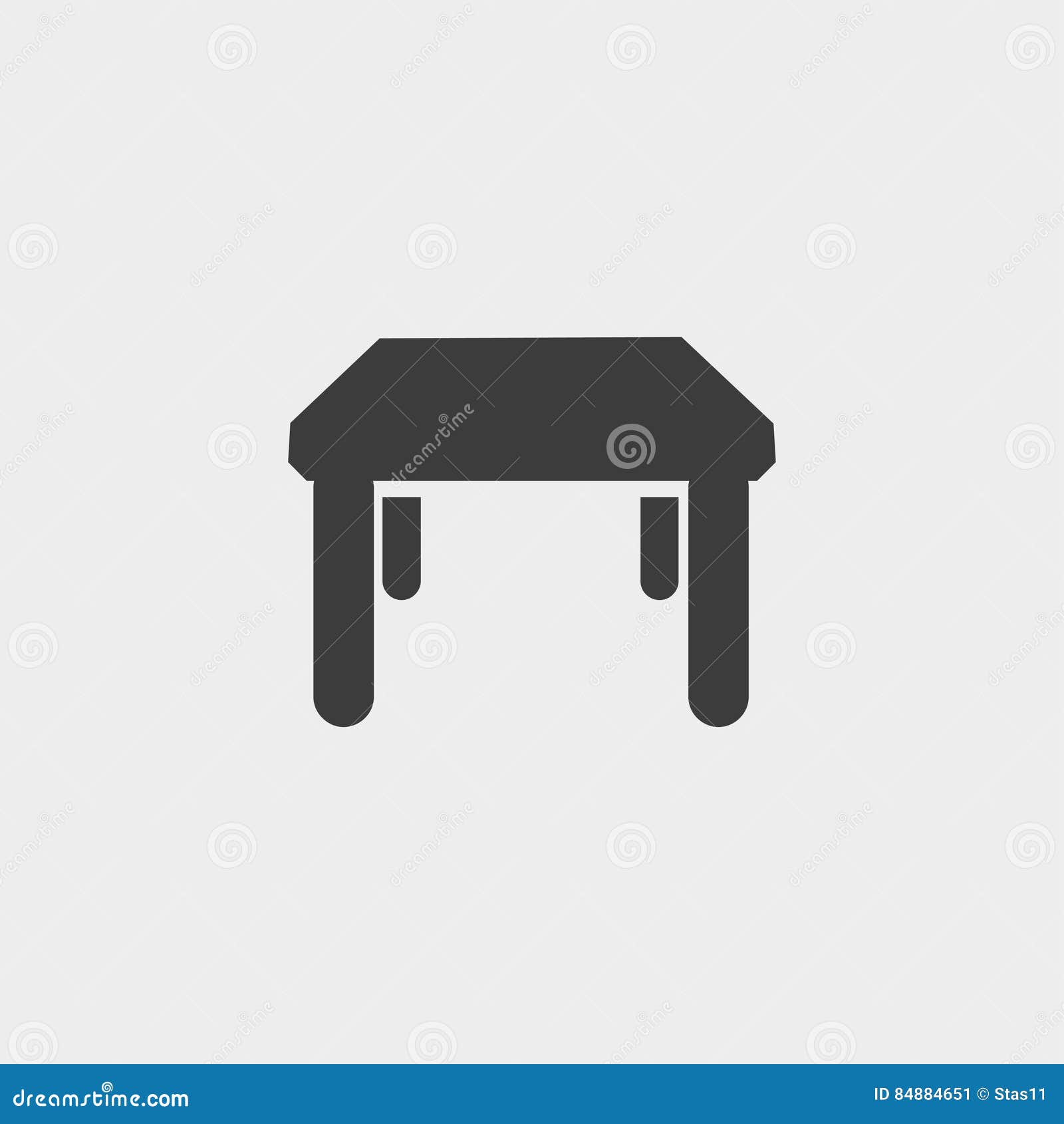 Table Icon in a Flat Design in Black Color. Vector Illustration Eps10 ...