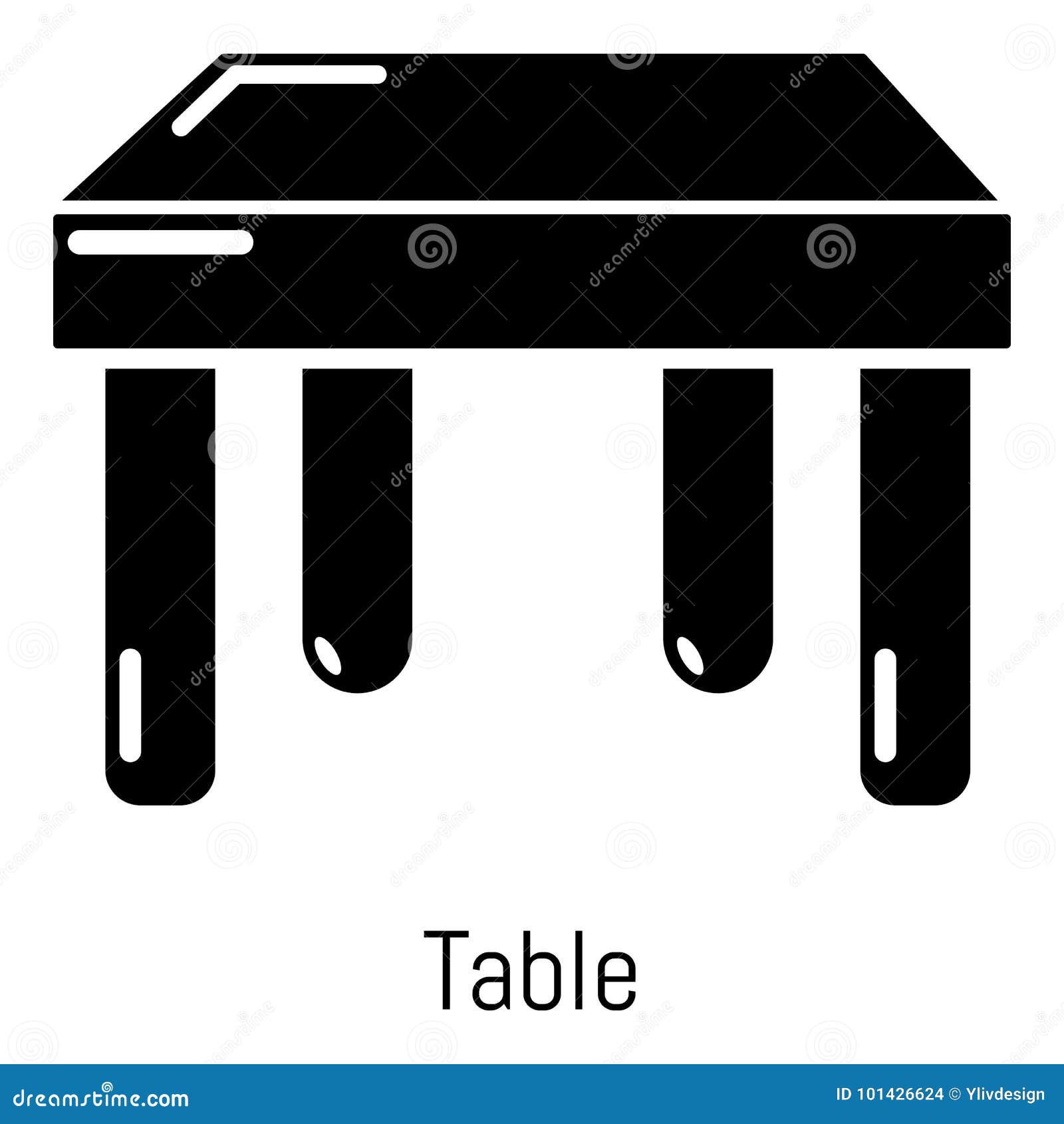 Table Icon, Simple Black Style Stock Vector - Illustration of decor ...