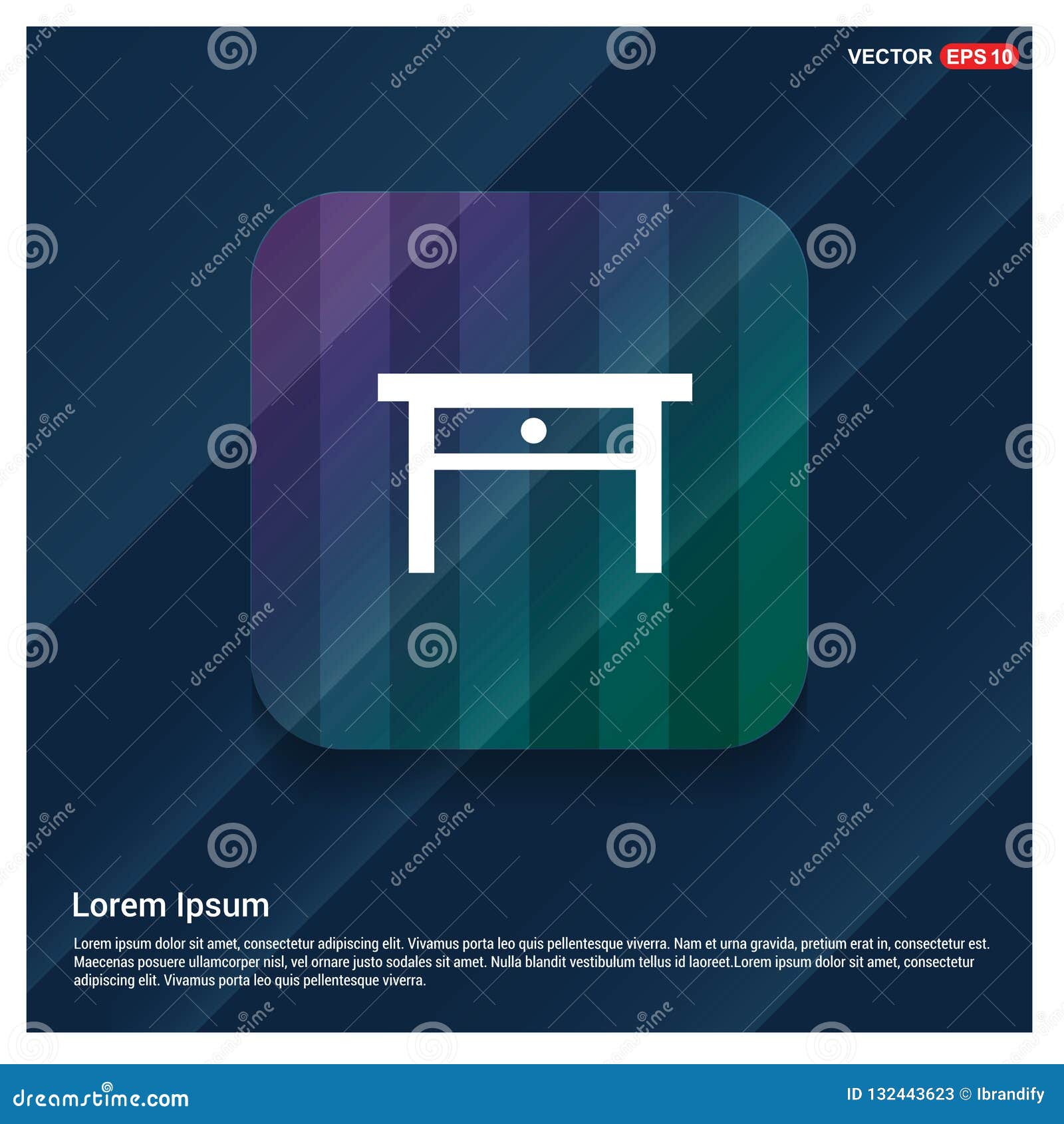 Table Icon stock vector. Illustration of block, mesa - 132443623