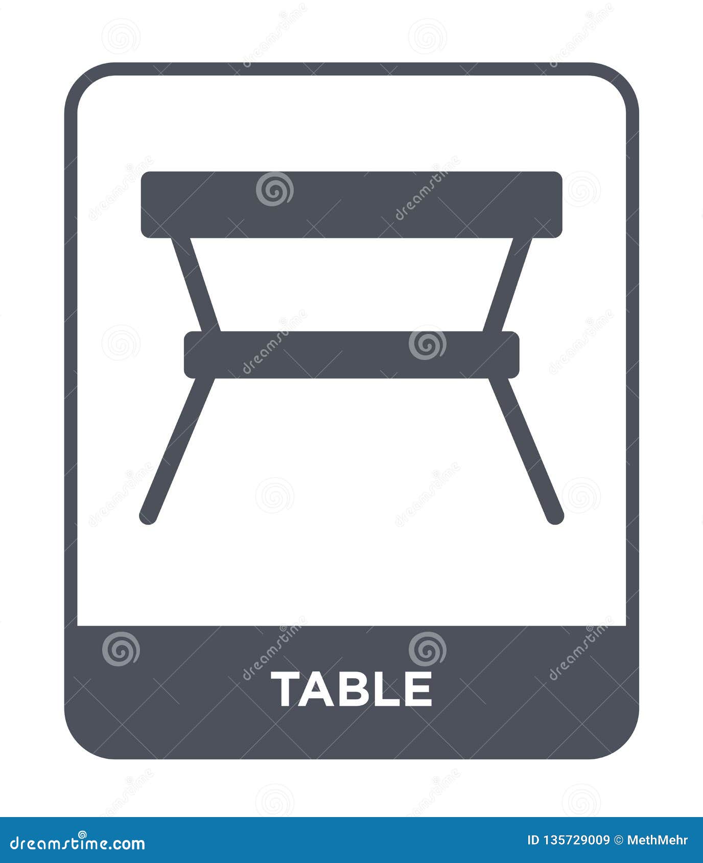 Table Icon in Trendy Design Style. Table Icon Isolated on White ...