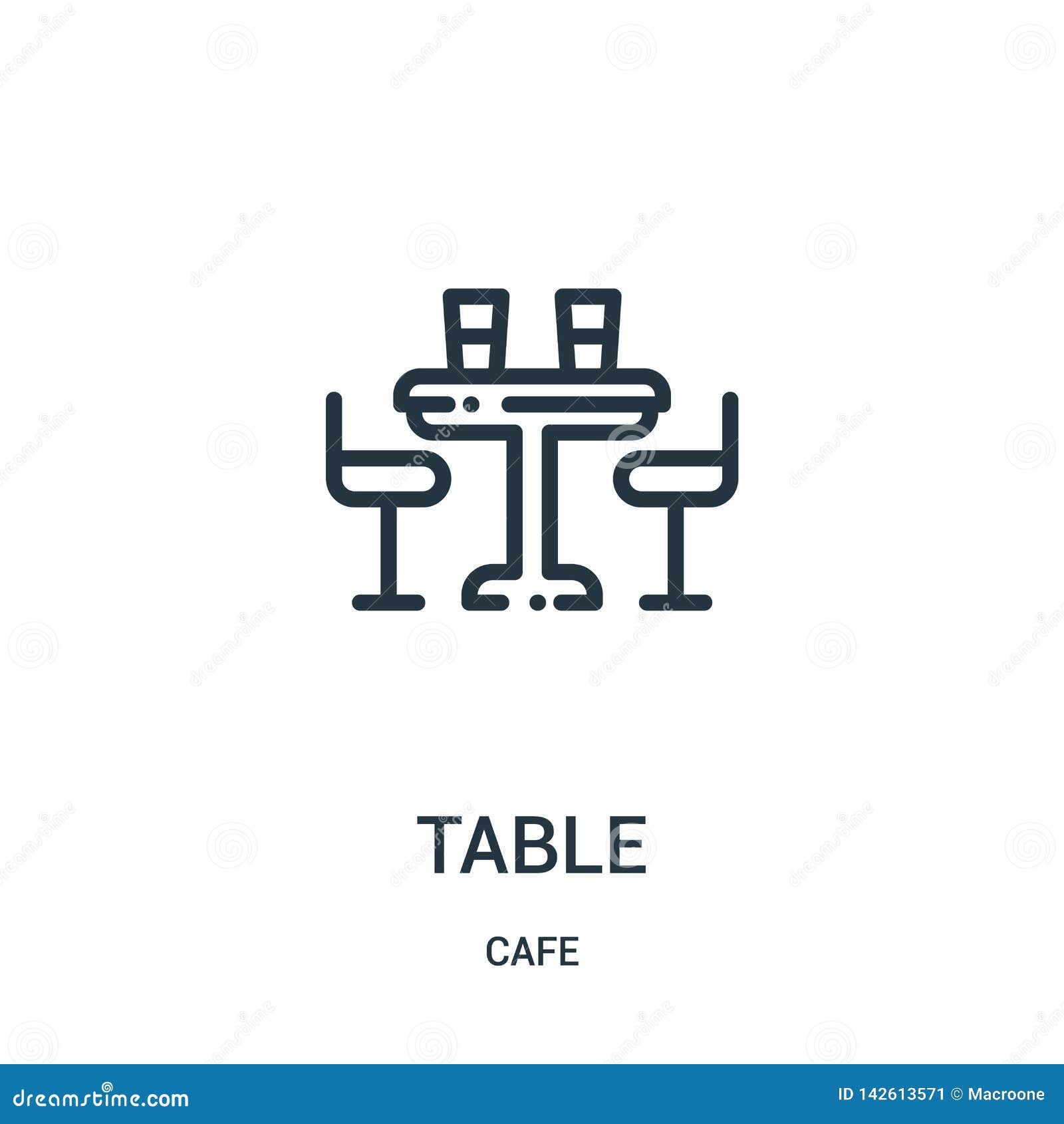 Table Icon Vector from Cafe Collection. Thin Line Table Outline Icon ...
