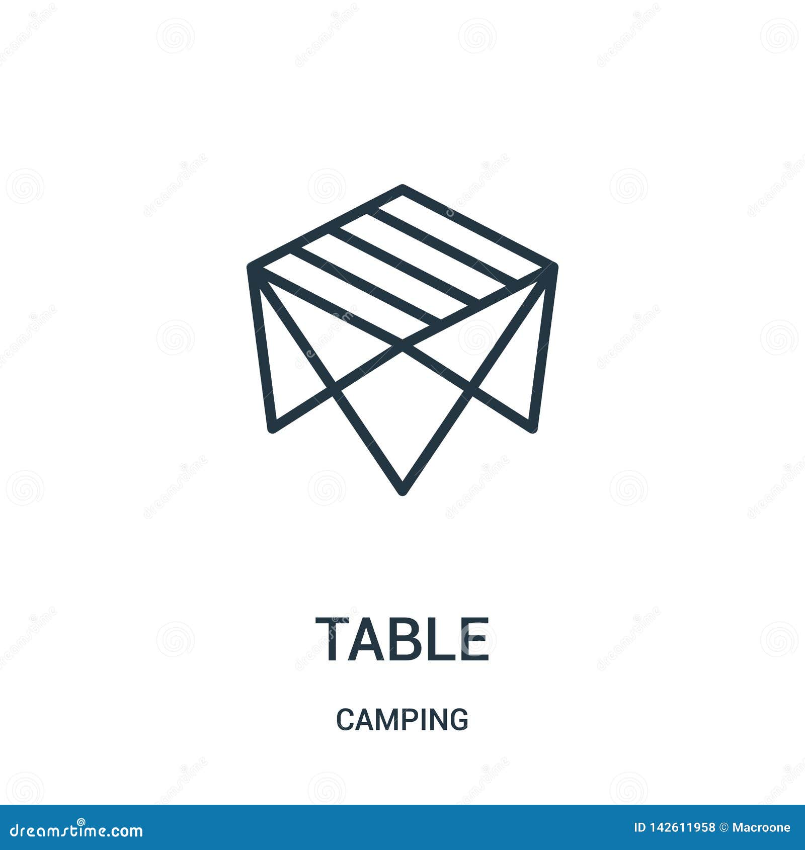Table Icon Vector from Camping Collection. Thin Line Table Outline Icon ...
