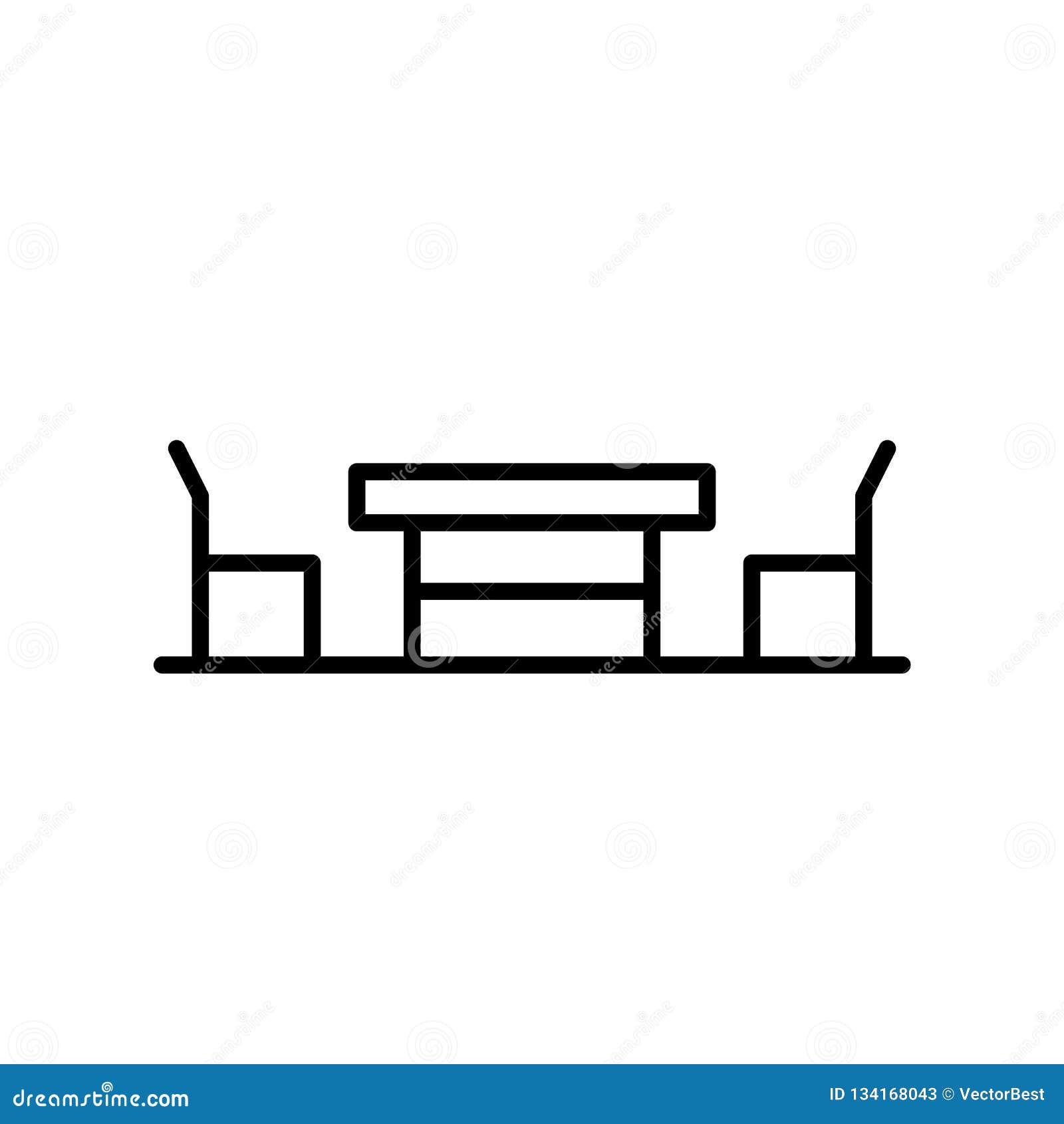 Table Icon Vector Isolated on White Background, Table Sign , Thin Line ...