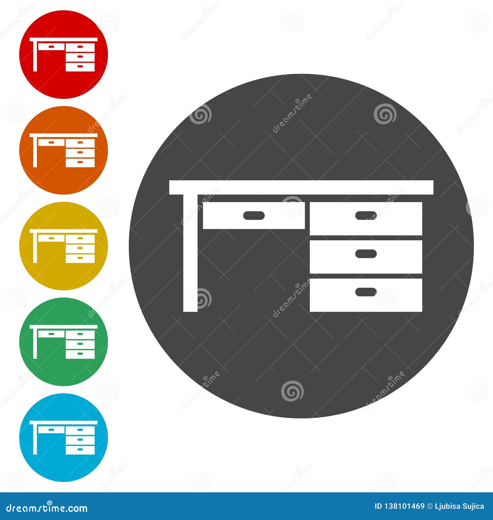 Table Icon Vector, Office Table Icon Stock Vector - Illustration of ...