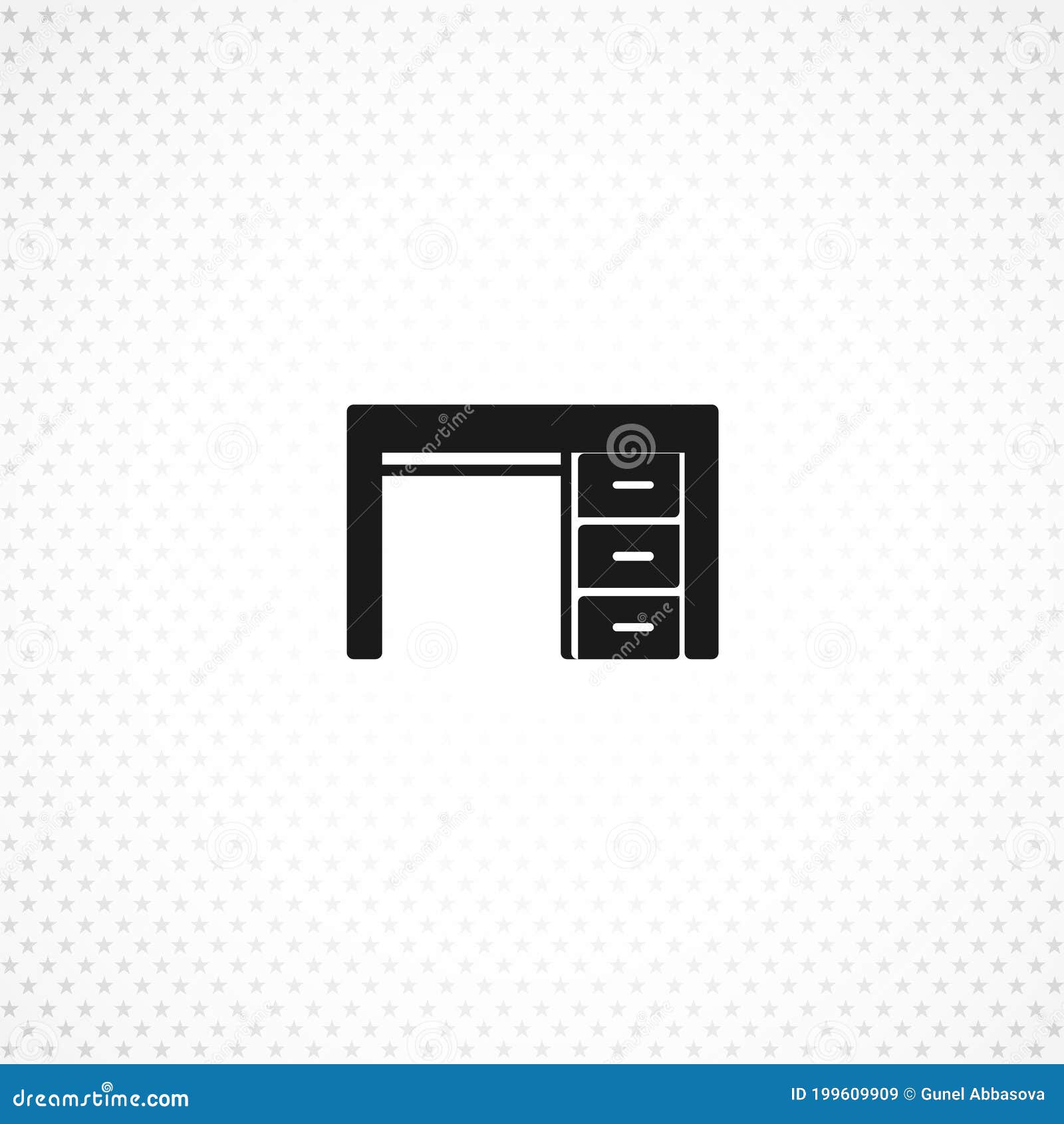 The Table Icon. Workplace Isolated Solid Icon on White Background Stock ...