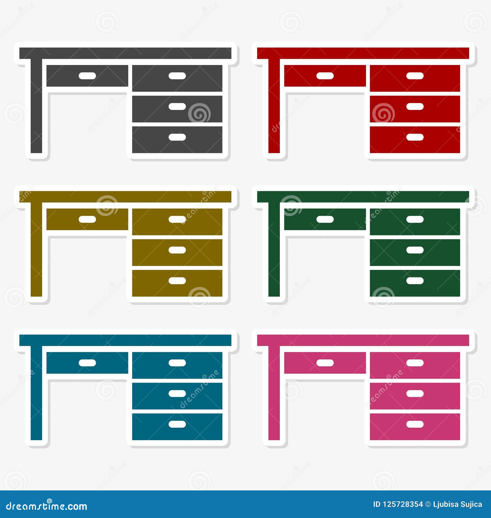 Table icons, color set stock vector. Illustration of medium - 125728354