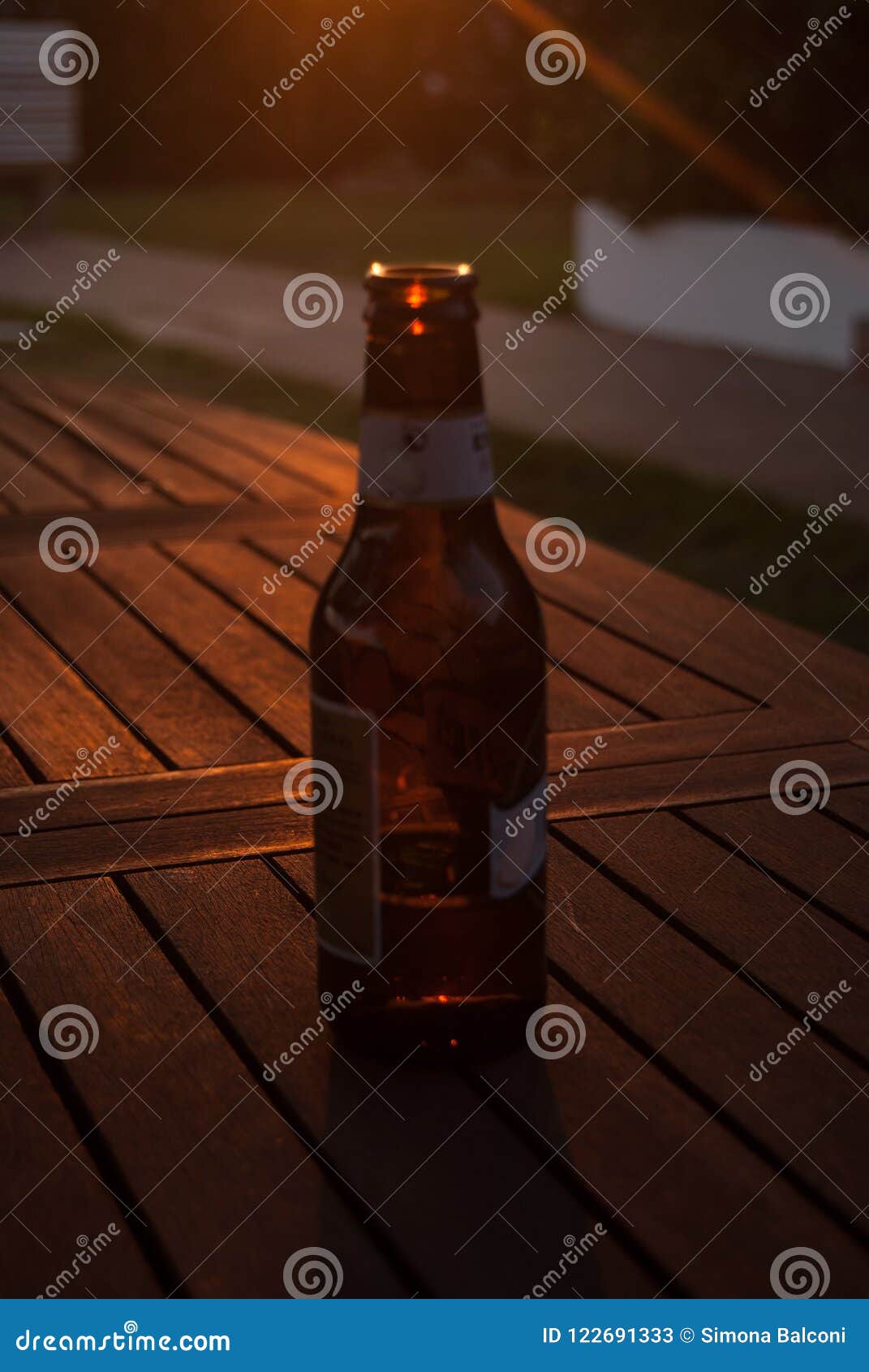 Wooden Table with Beer on it Stock Image - Image of food, nature: 122691333