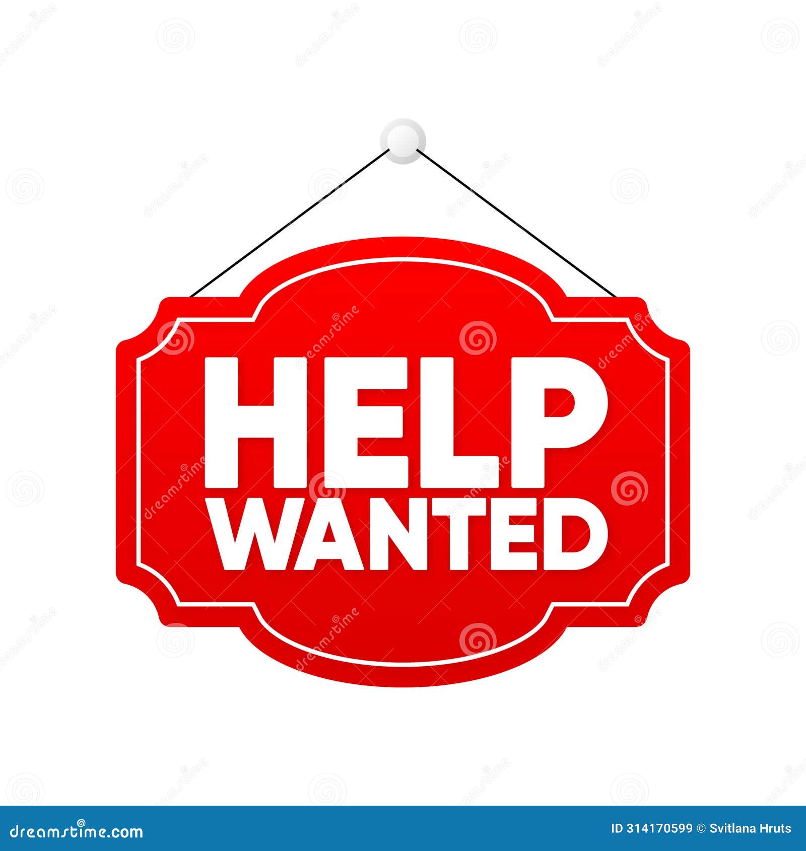 Table with the Inscription Help Wanted. Red Sign on a White Background ...