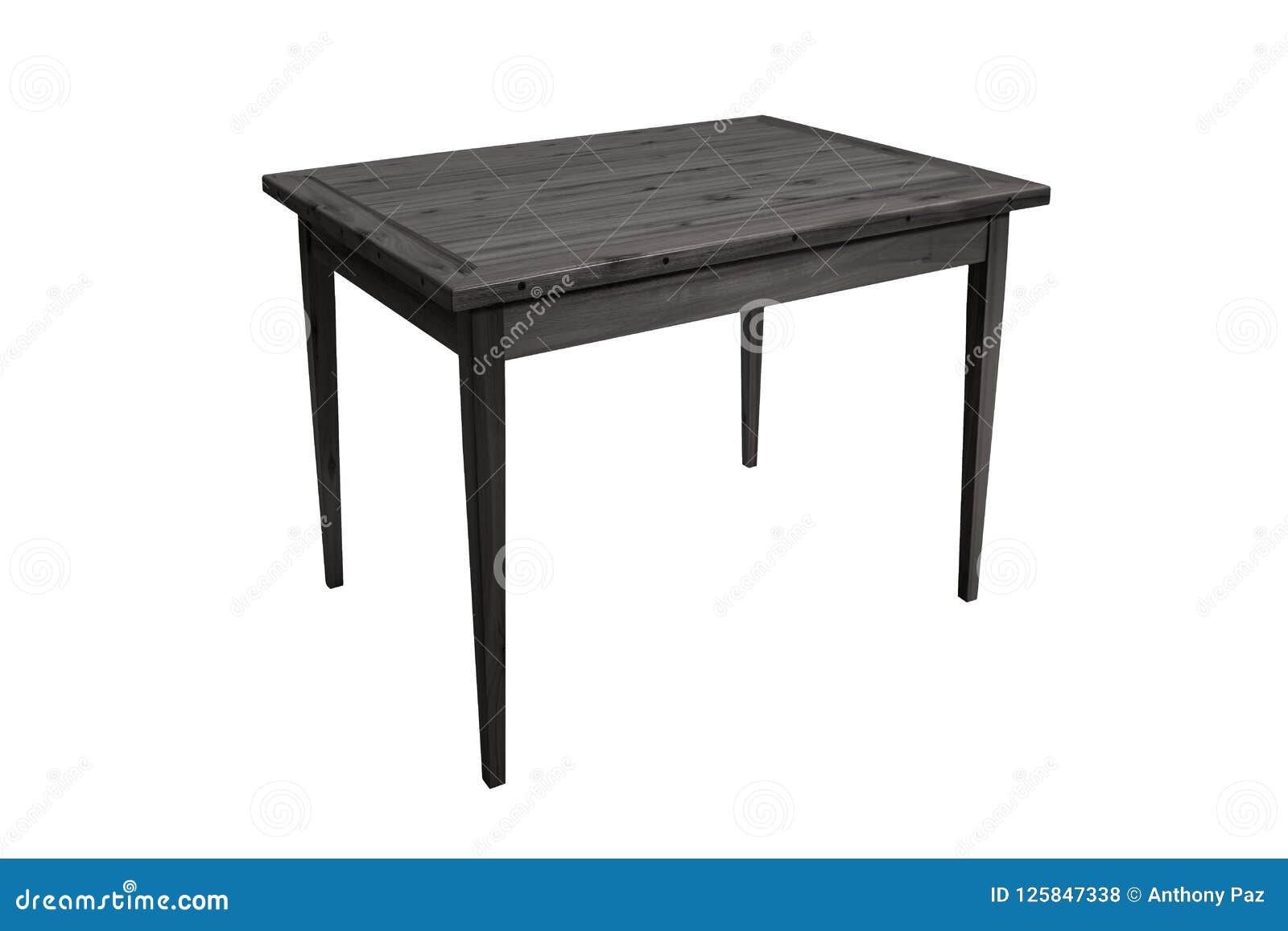 Wooden Modern Table on White Background. Stock Photo - Image of table ...