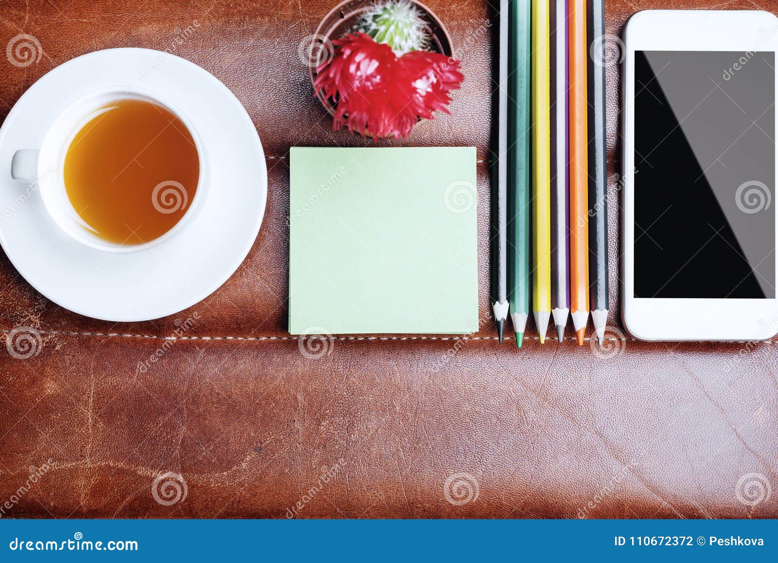 Table with items stock photo. Image of closeup, empty - 110672372