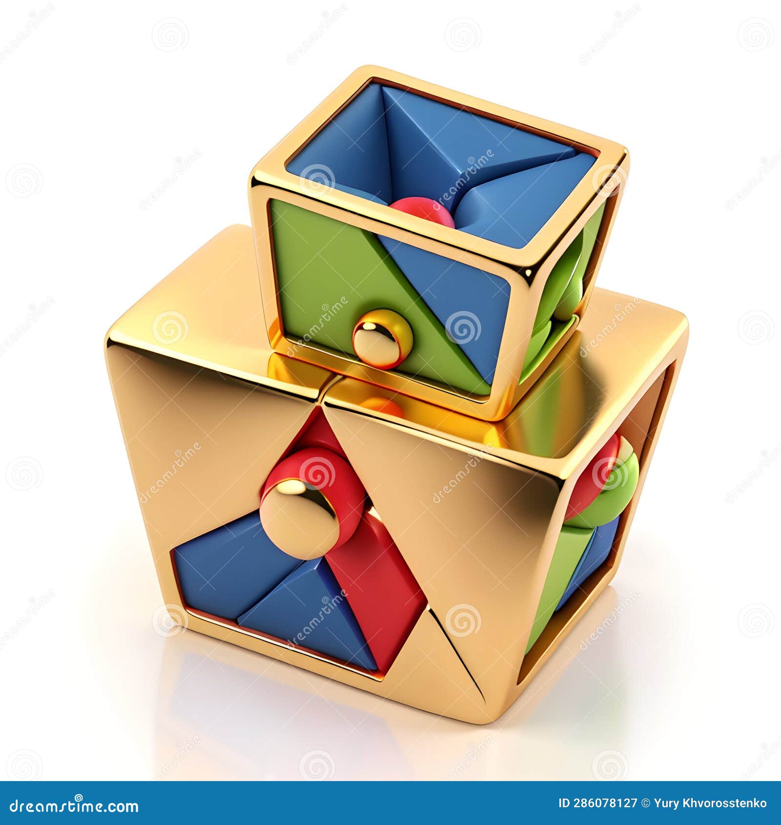 Table Jewellery in Gold. Gold Box Stock Illustration - Illustration of ...