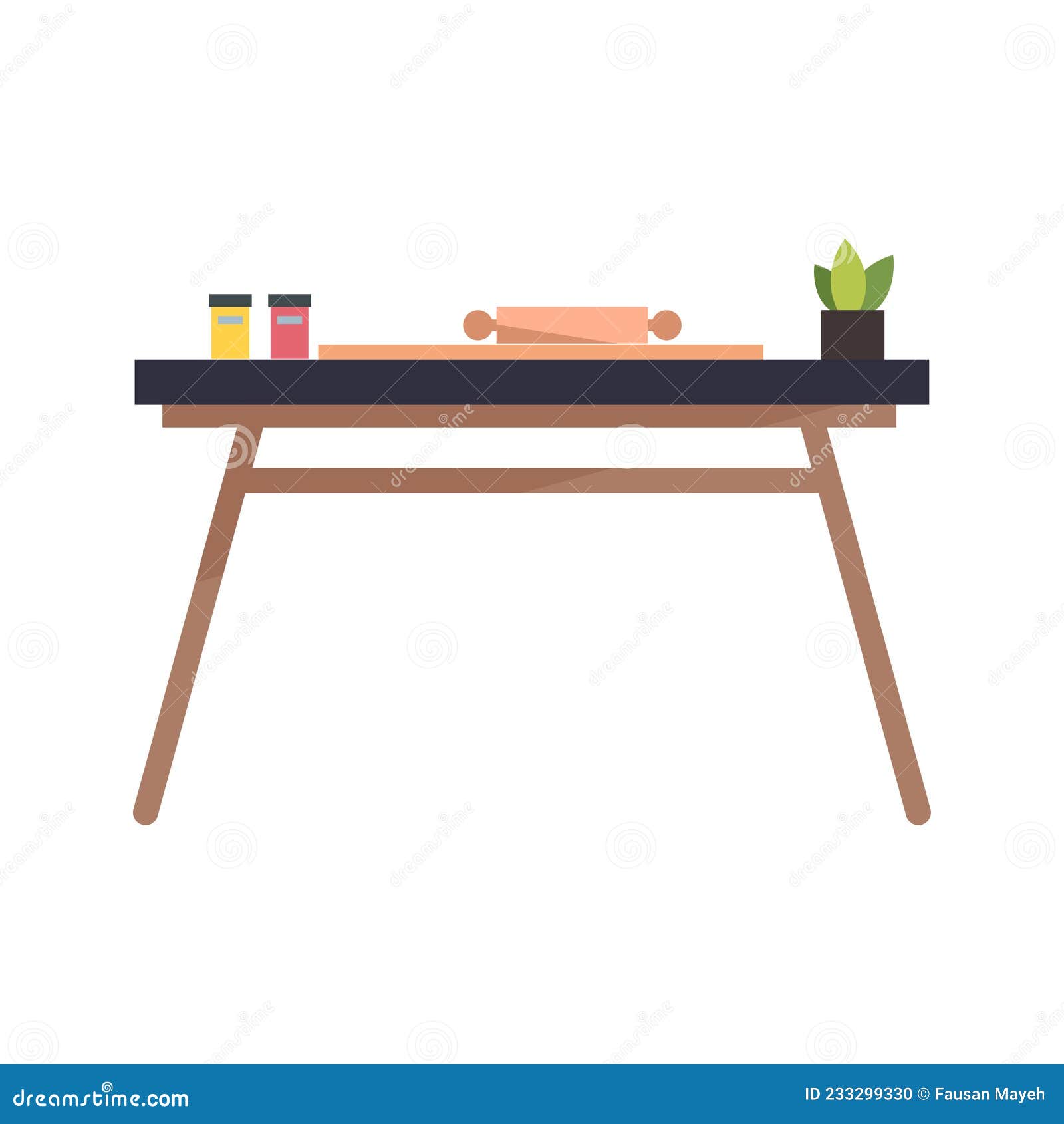Table in the Kitchen Design Vector Illustration Stock Vector ...