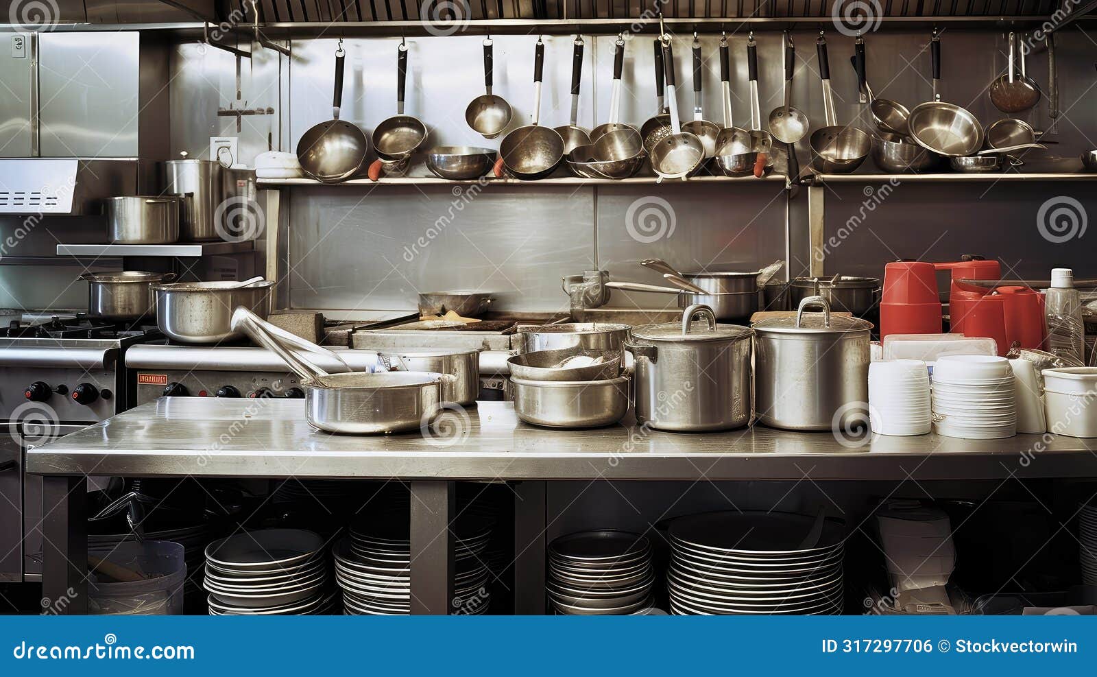 Table kitchen equipment stock illustration. Illustration of tools ...