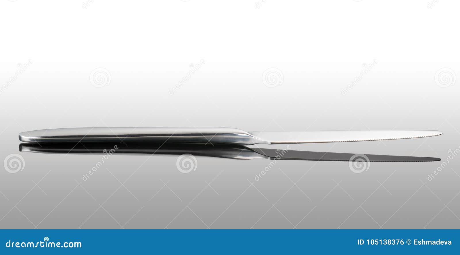 Table Knife and Reflection Isolated with Clipping Path Stock Photo ...
