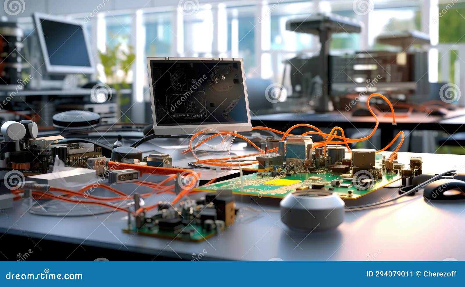 On the Table in the Laboratory, Various Electronic Components Stock ...