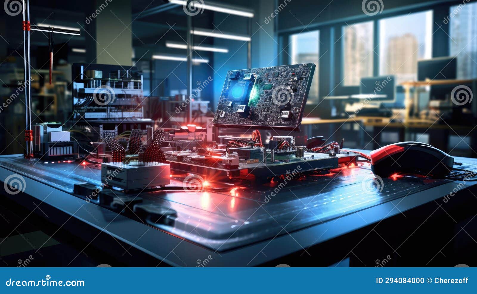 On the Table in the Laboratory, Various Electronic Components Stock ...