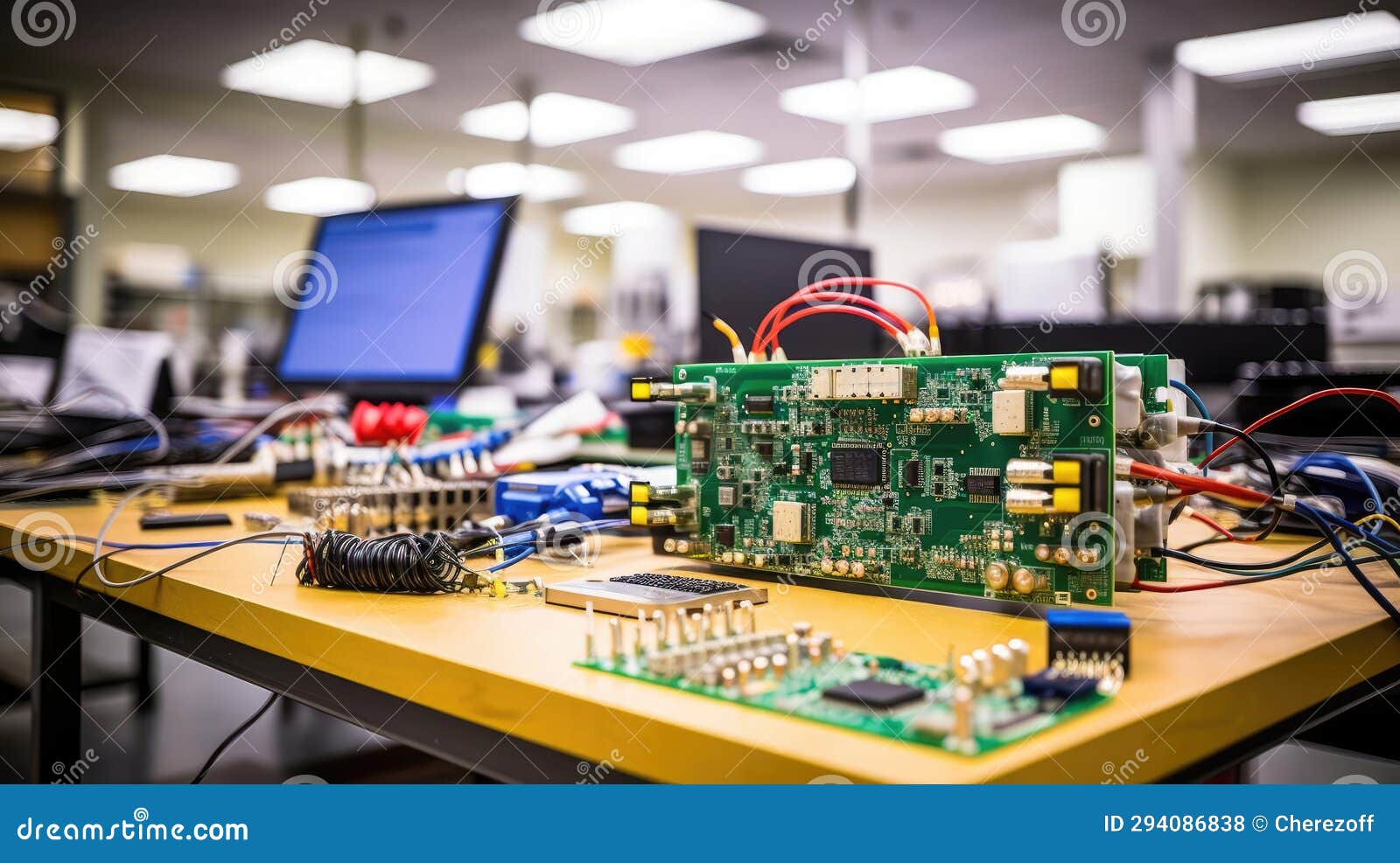 On the Table in the Laboratory, Various Electronic Components Stock ...