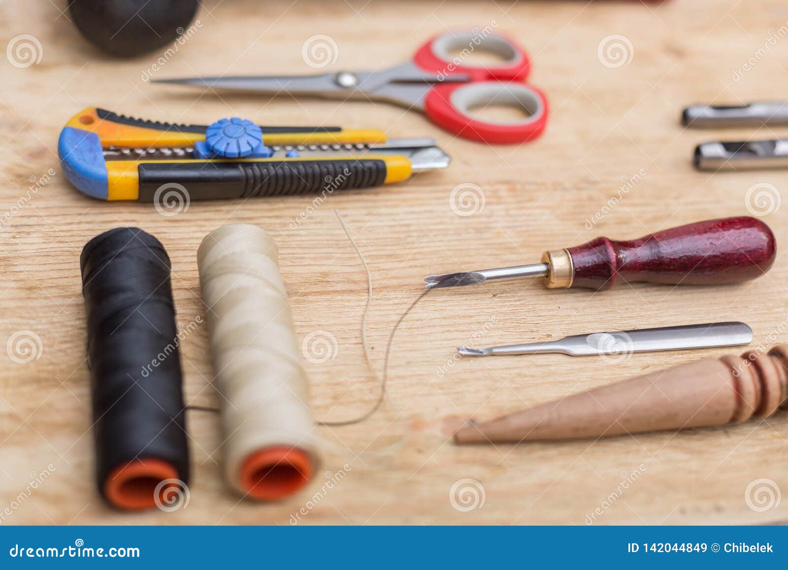 Tools for Working with Leather Goods Stock Image - Image of goods ...