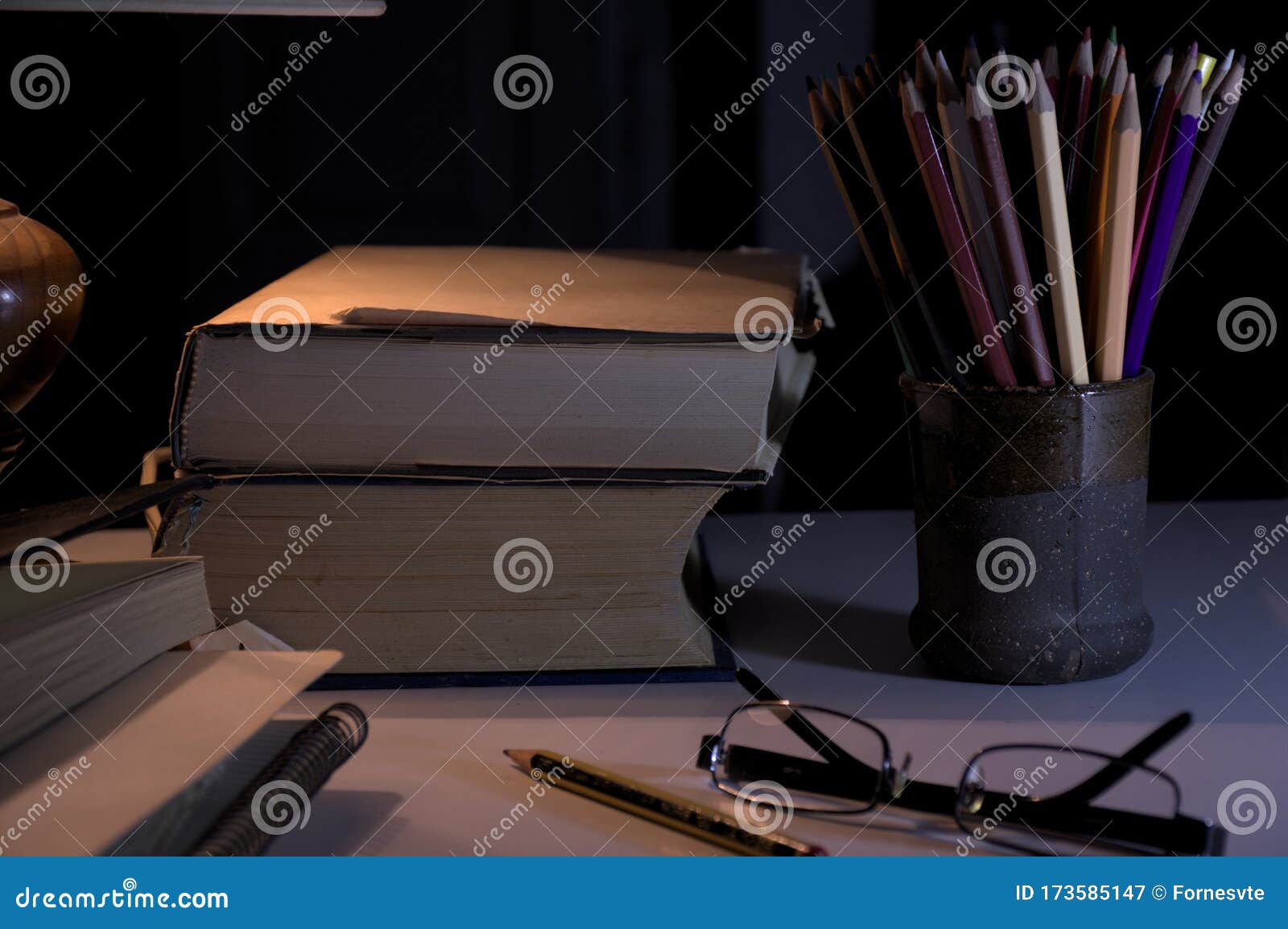 Prepared for the study stock image. Image of books, study - 173585147