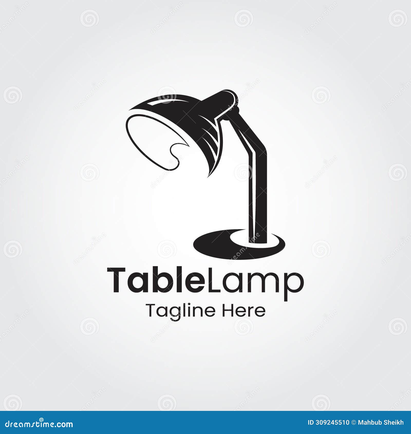 Table Lamp, Desk Lamp, Work Place Lamp Logo Design Template. Stock ...