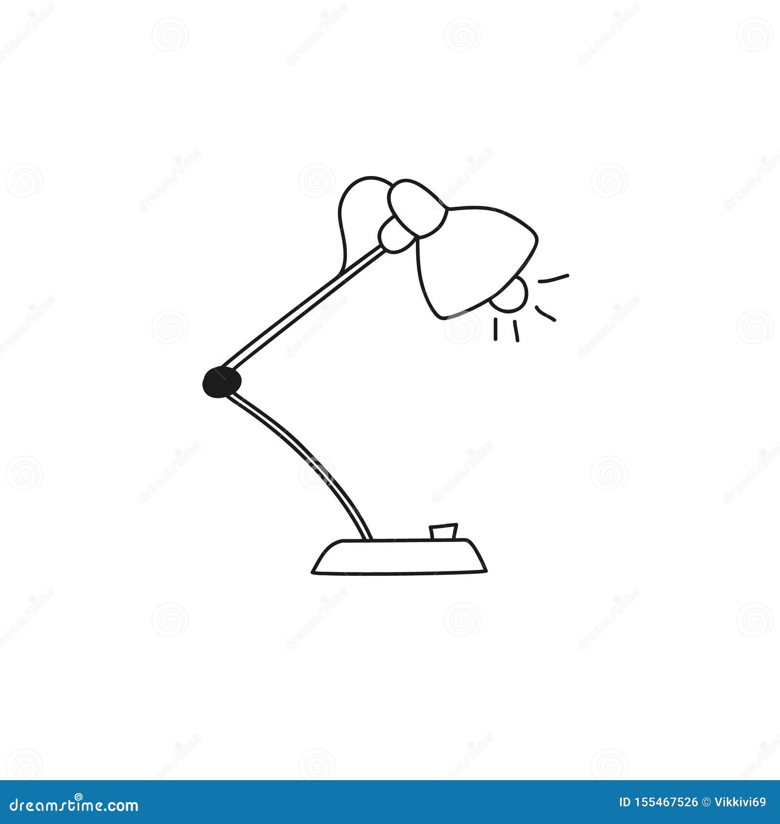 Table Lamp Drawing in the Doodle Style . Vector Hand Drawn Line ...