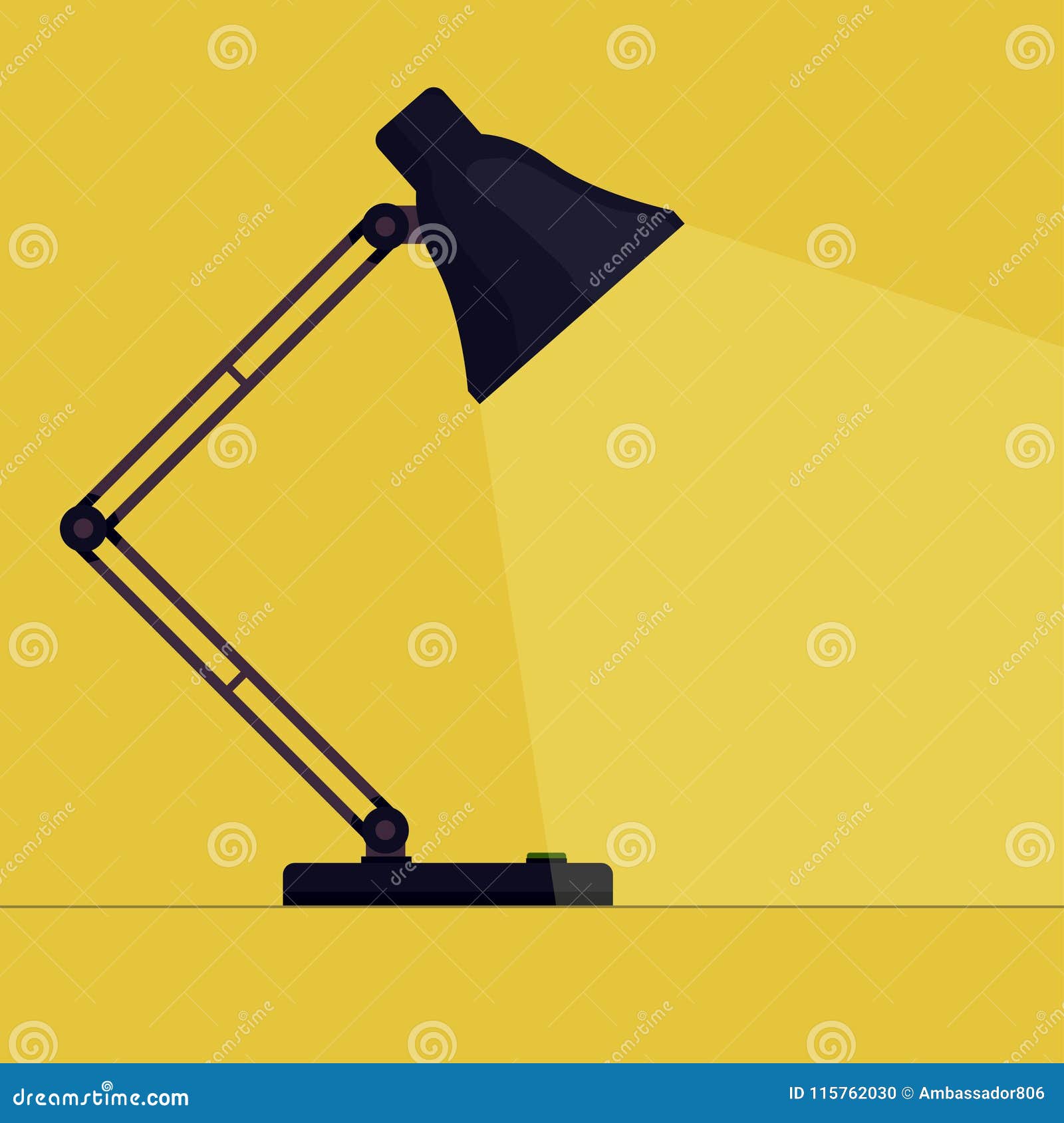 Table Desk Lamp Flat Vector Illustration Stock Vector - Illustration of ...